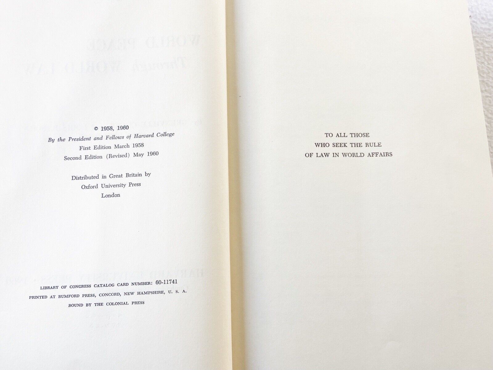 Vintage World Peace Through World Law by Grenville Clark & Louis B ...