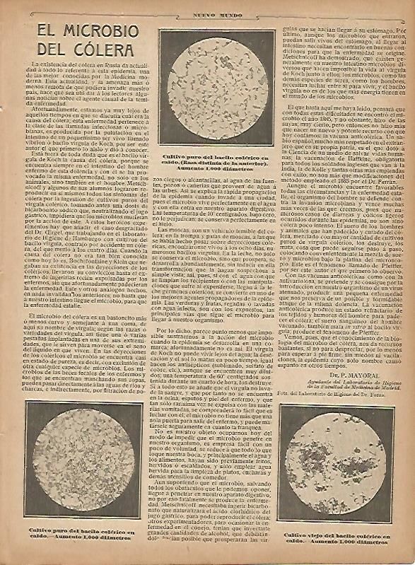 LAMINA 11749: El microbio del colera by Varios - 1909 - from EL BOLETIN ...