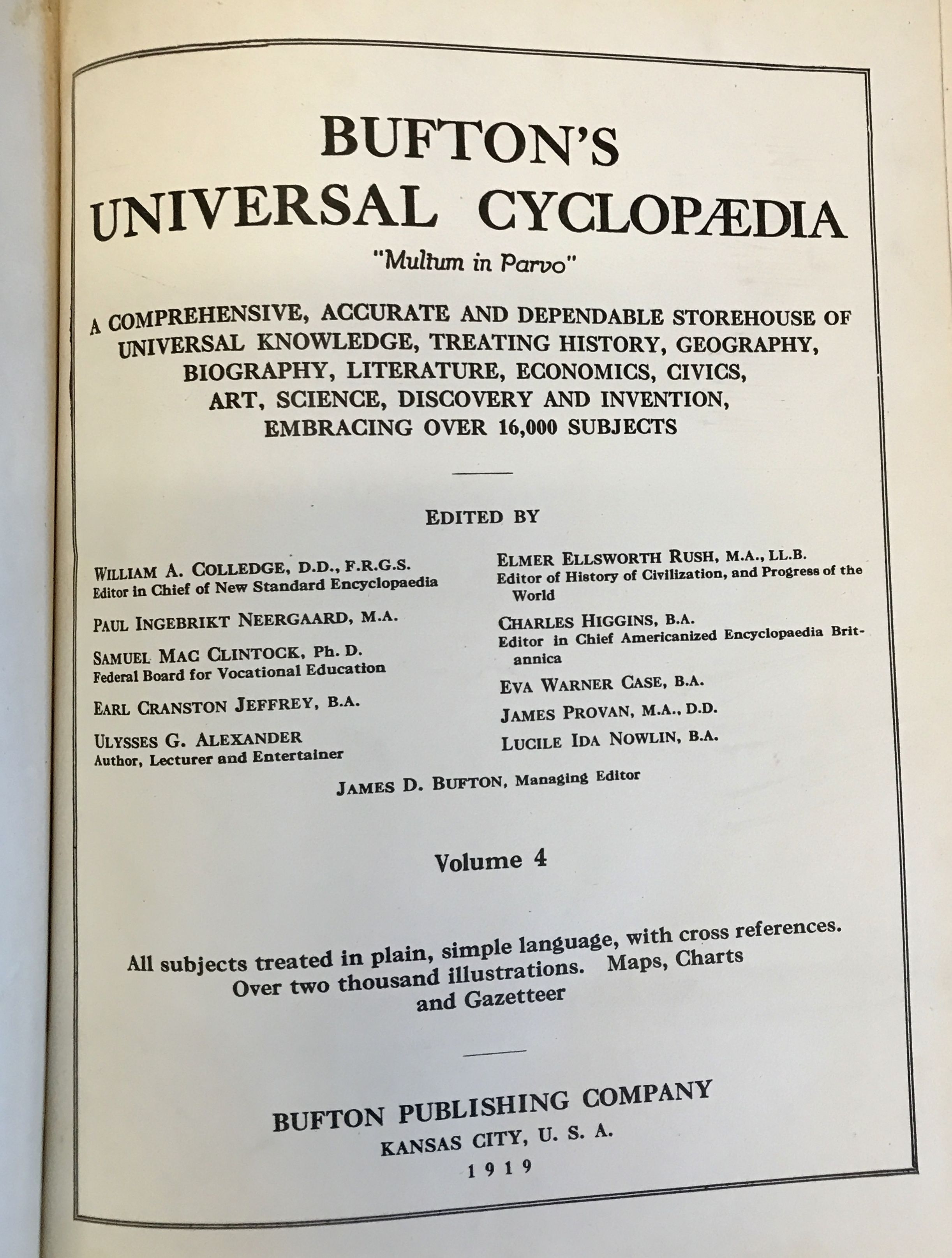 Bufton's Universal Cyclopedia, 1-4 by James D. Bufton | 1919 | Bufton ...
