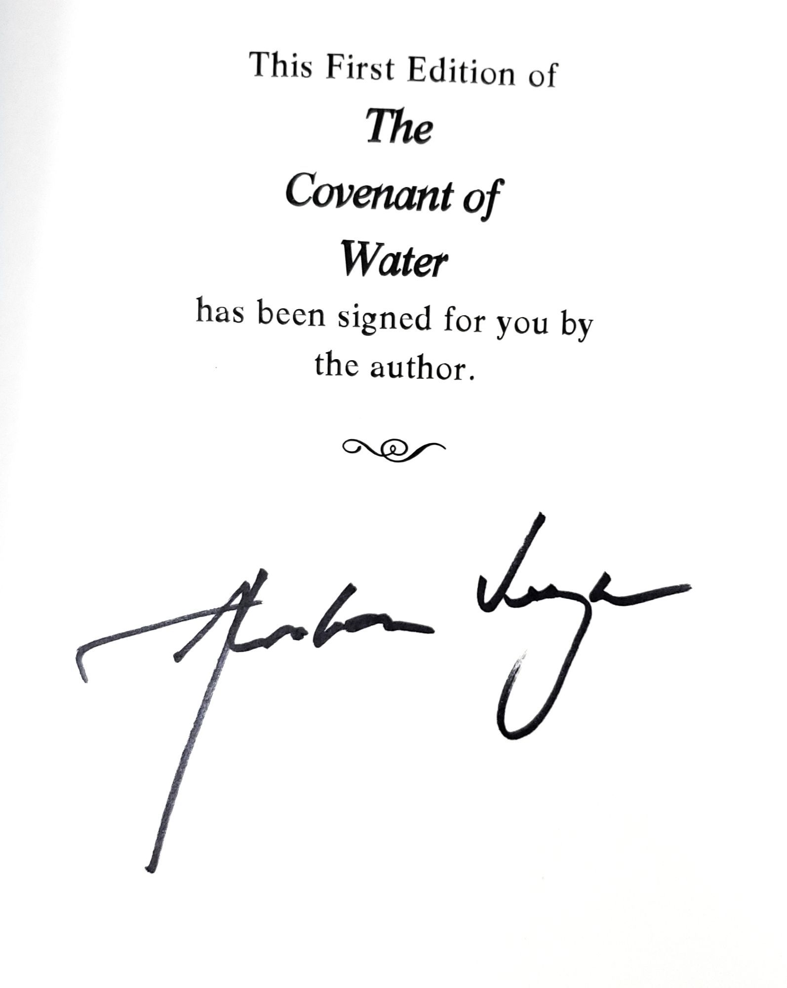 BIBLIO | The Covenant of Water SIGNED FIRST EDITION by Verghese, Abraham | Hardcover | 2023 ...