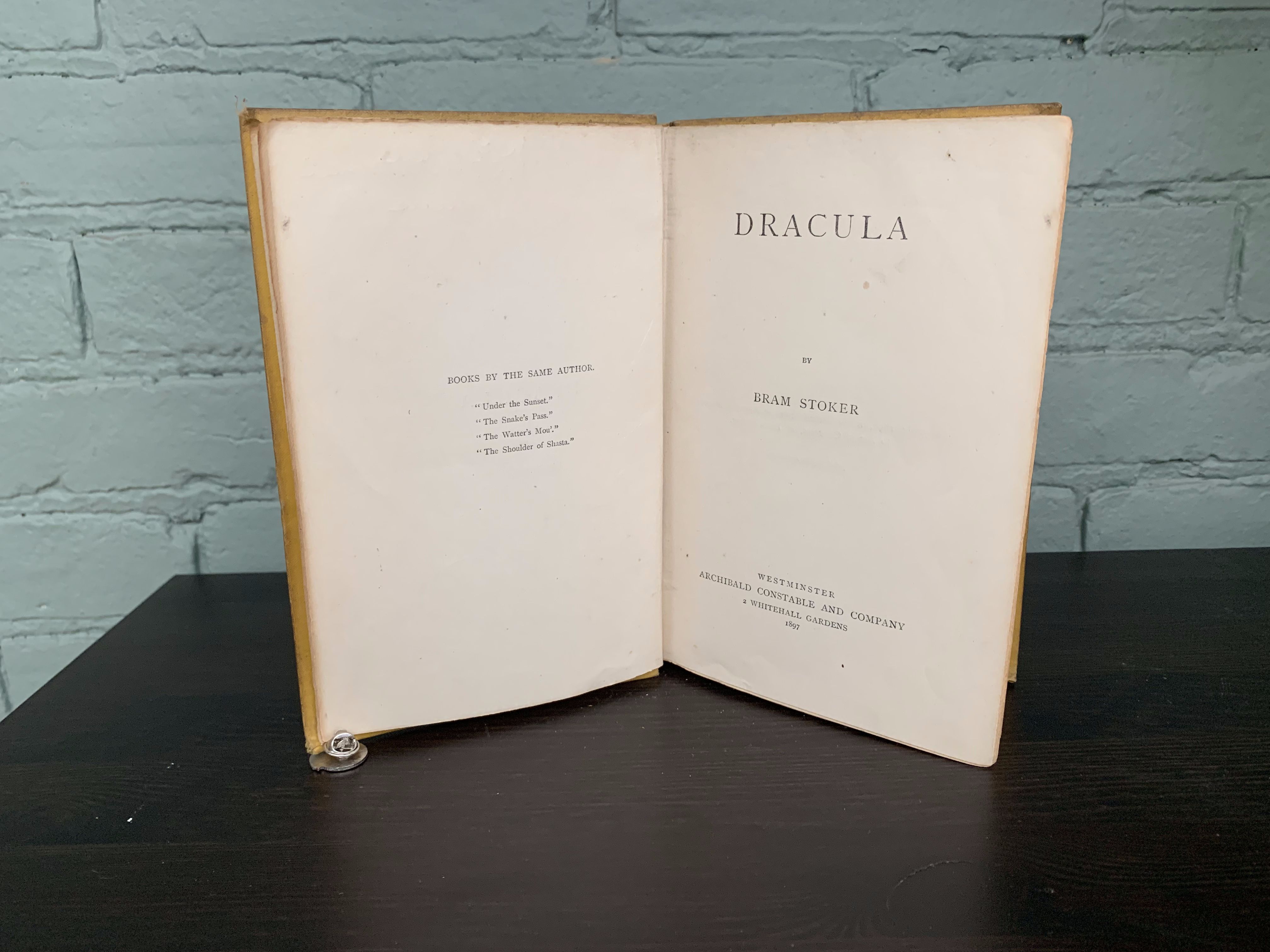 Dracula by Bram Stoker | Remarkably light foxing, corners bumped, with original yellow cloth ...