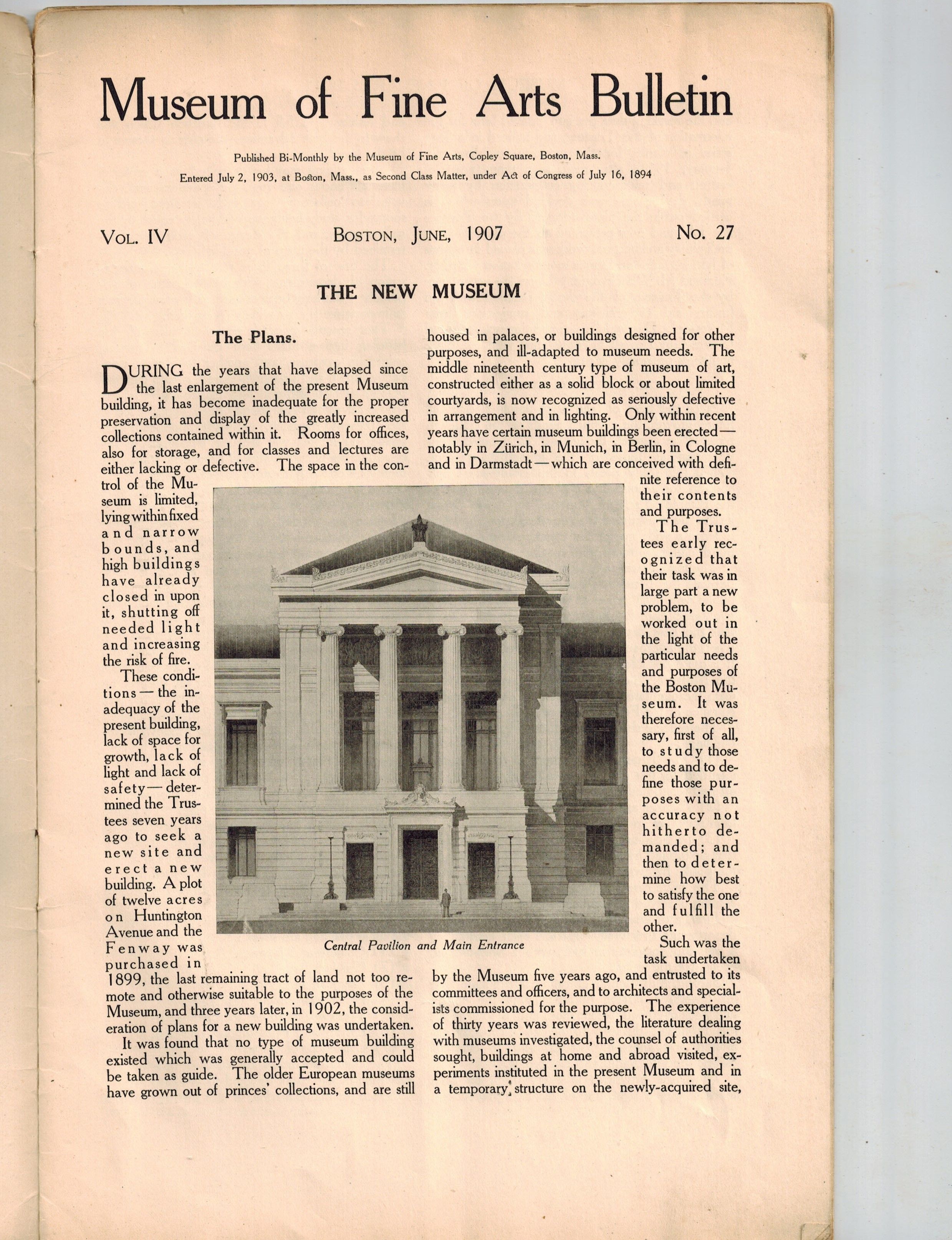 Museum of Fine Arts Bulletin, Special Number: The New Museum , Vol. IV ...