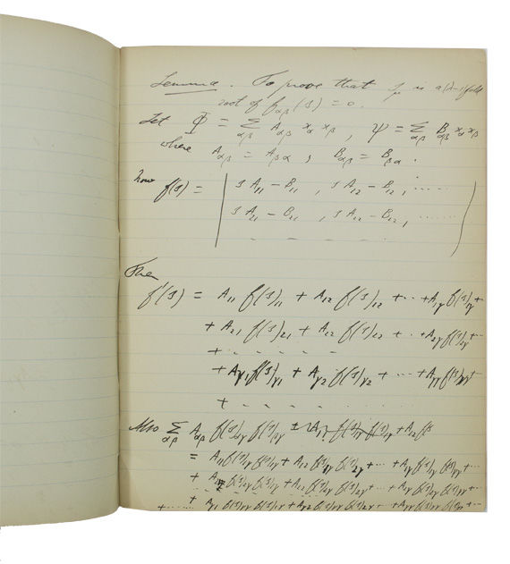 Mathematical Manuscript Notebooks by WHITEHEAD, Alfred North | 1900 ...
