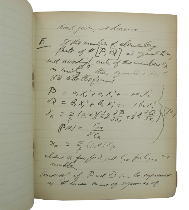 Mathematical Manuscript Notebooks by WHITEHEAD, Alfred North | 1900 ...