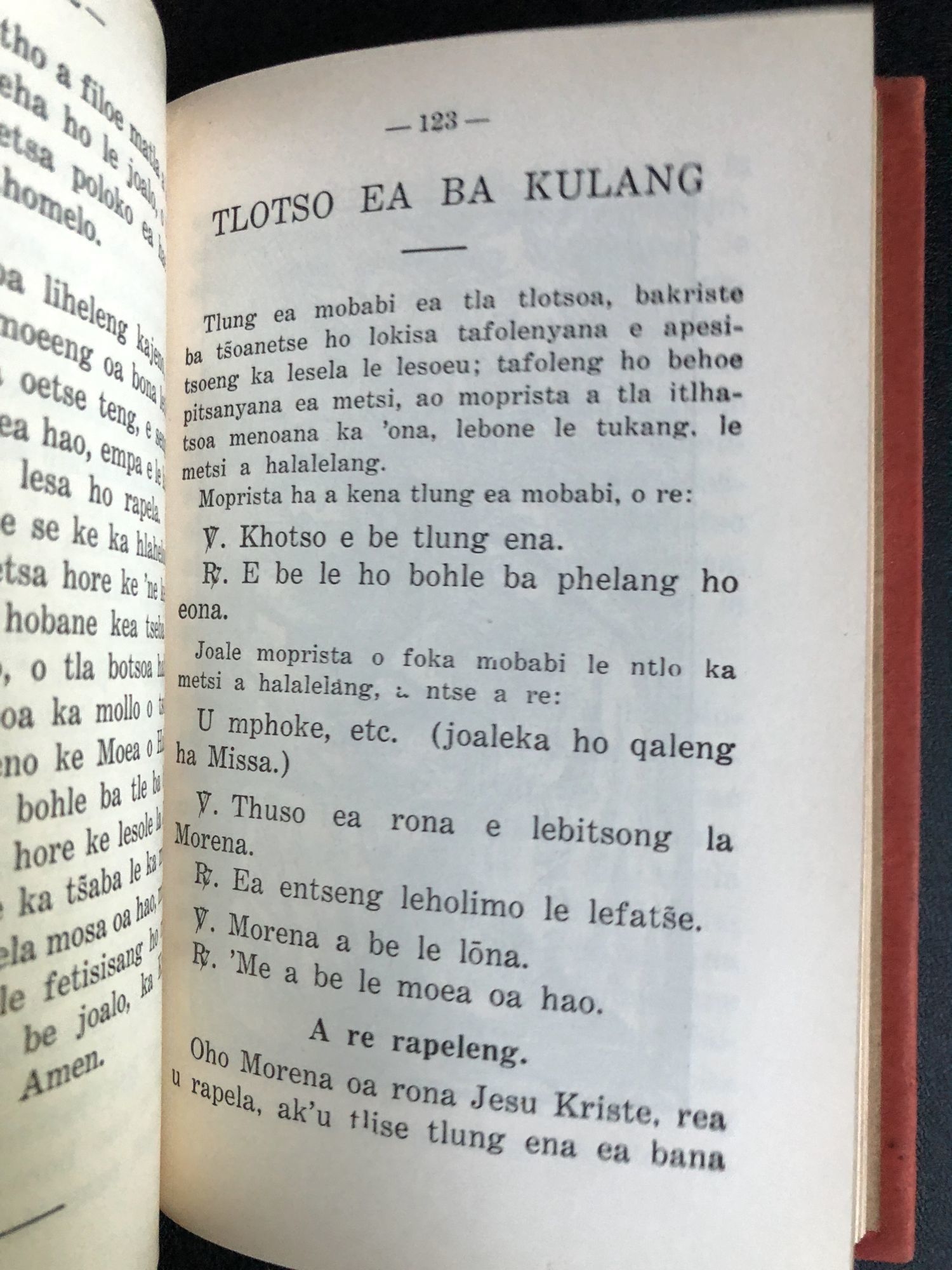 Sesotho language Christian Prayer Book: Lithapelo tsa Bakriste ...