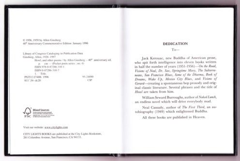 HOWL AND OTHER POEMS by Ginsberg, Allen | Hardcover | 1996 | City ...