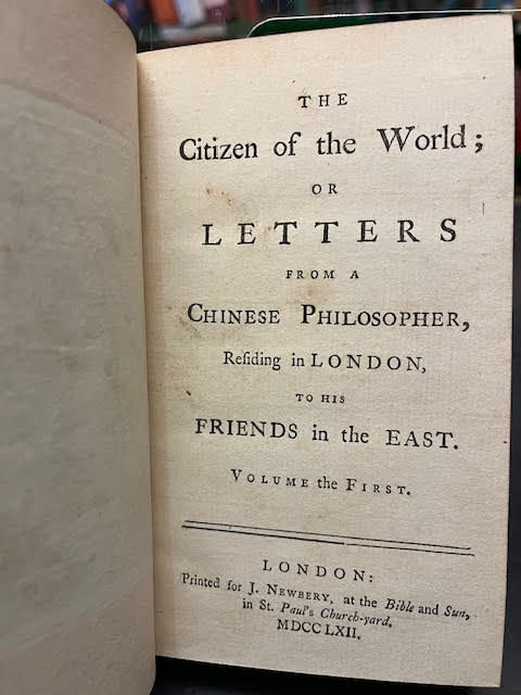 The Citizen of the World, or, Letters from a Chinese Philosopher by ...