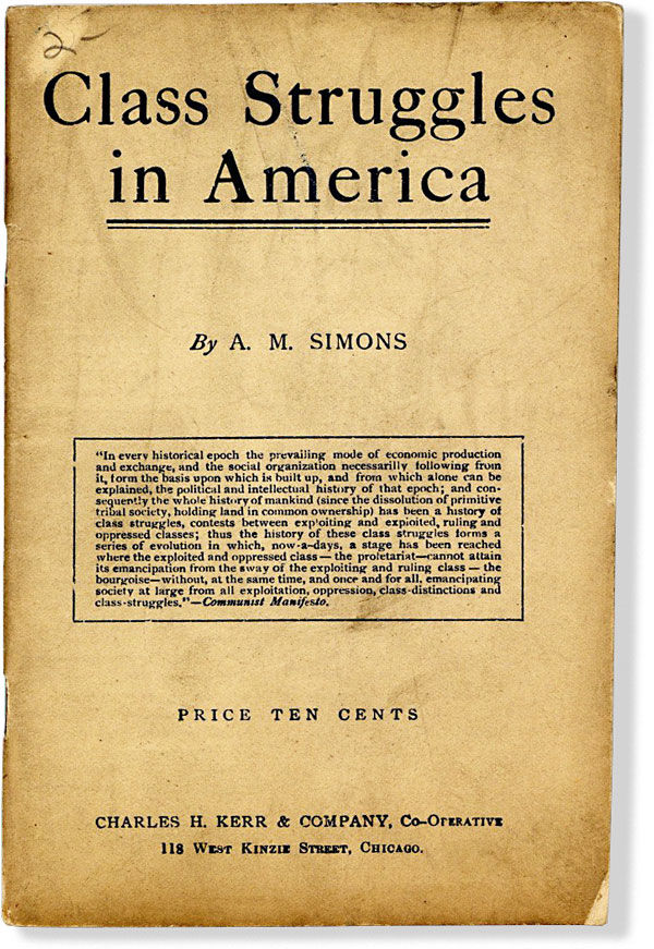 Class Struggles in America by SIMONS, A.M. [Algie Martin] | Search for ...