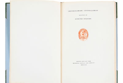 Prothalamion and Epithalamion. by Spenser, Edmund | 1902 | Biblio