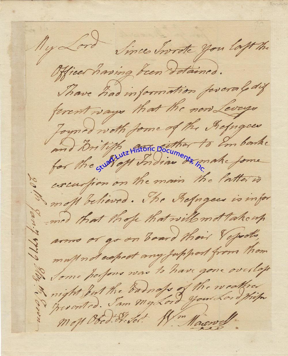 Continental Army General William Maxwell Writes To Lord Stirling During ...