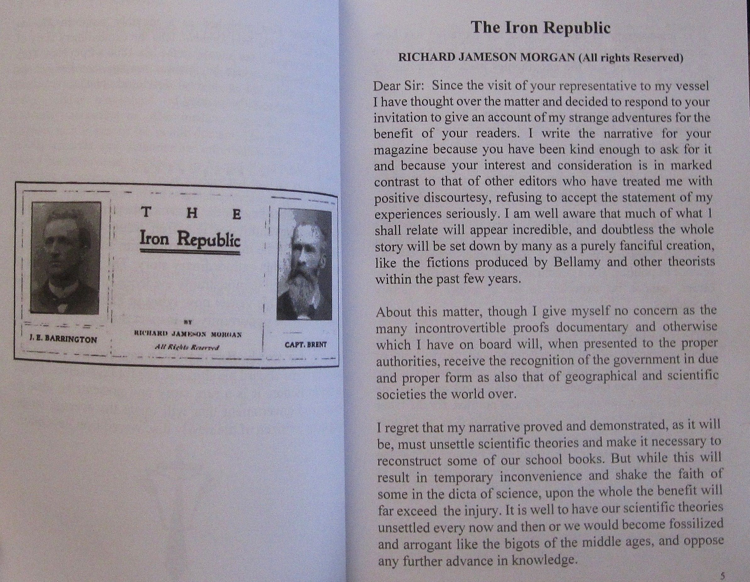 BIBLIO | The Iron Republic by Morgan, Richard Jameson; Barrington, E ...