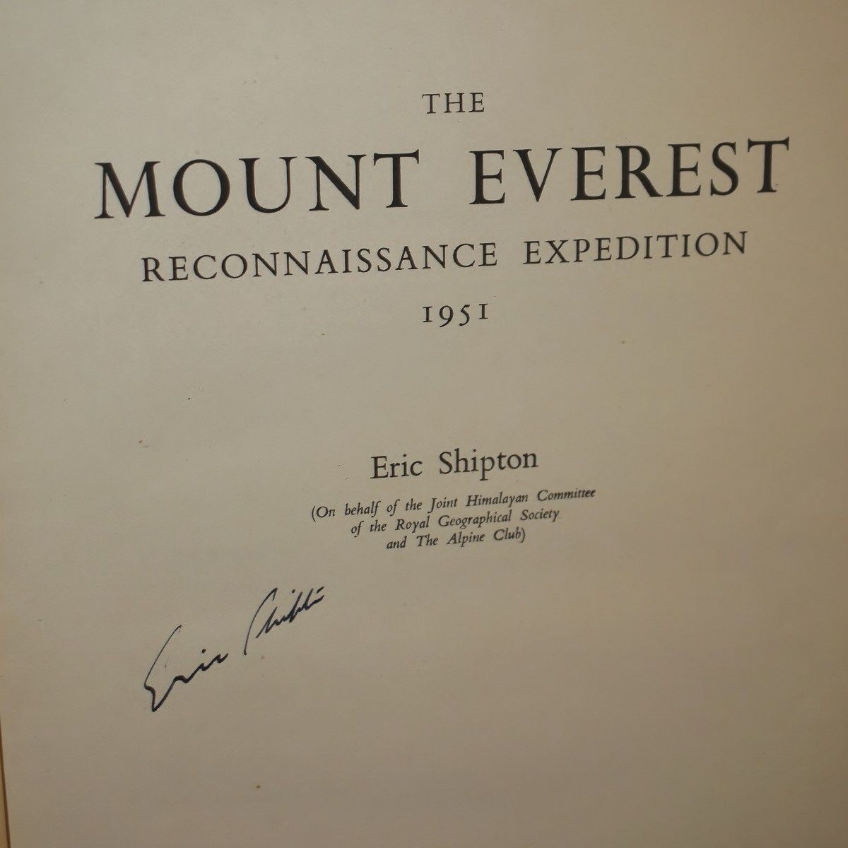 The Mount Everest Reconnaissance Expedition 1951 (Signed Copy) by Eric ...