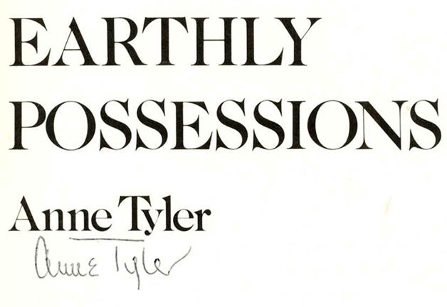 Earthly Possessions - 1st Edition/1st Printing by Tyler, Anne | 1/4 ...