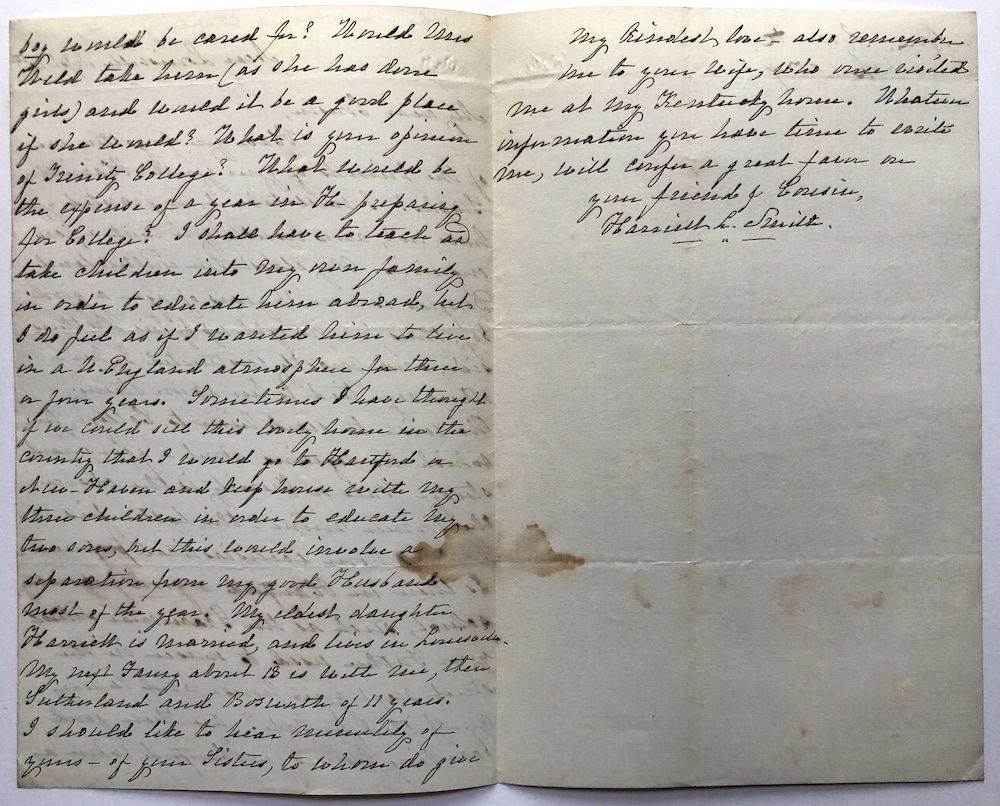 1850s (?) letter from Louisville, KY to cousin in Hartford CT regarding ...