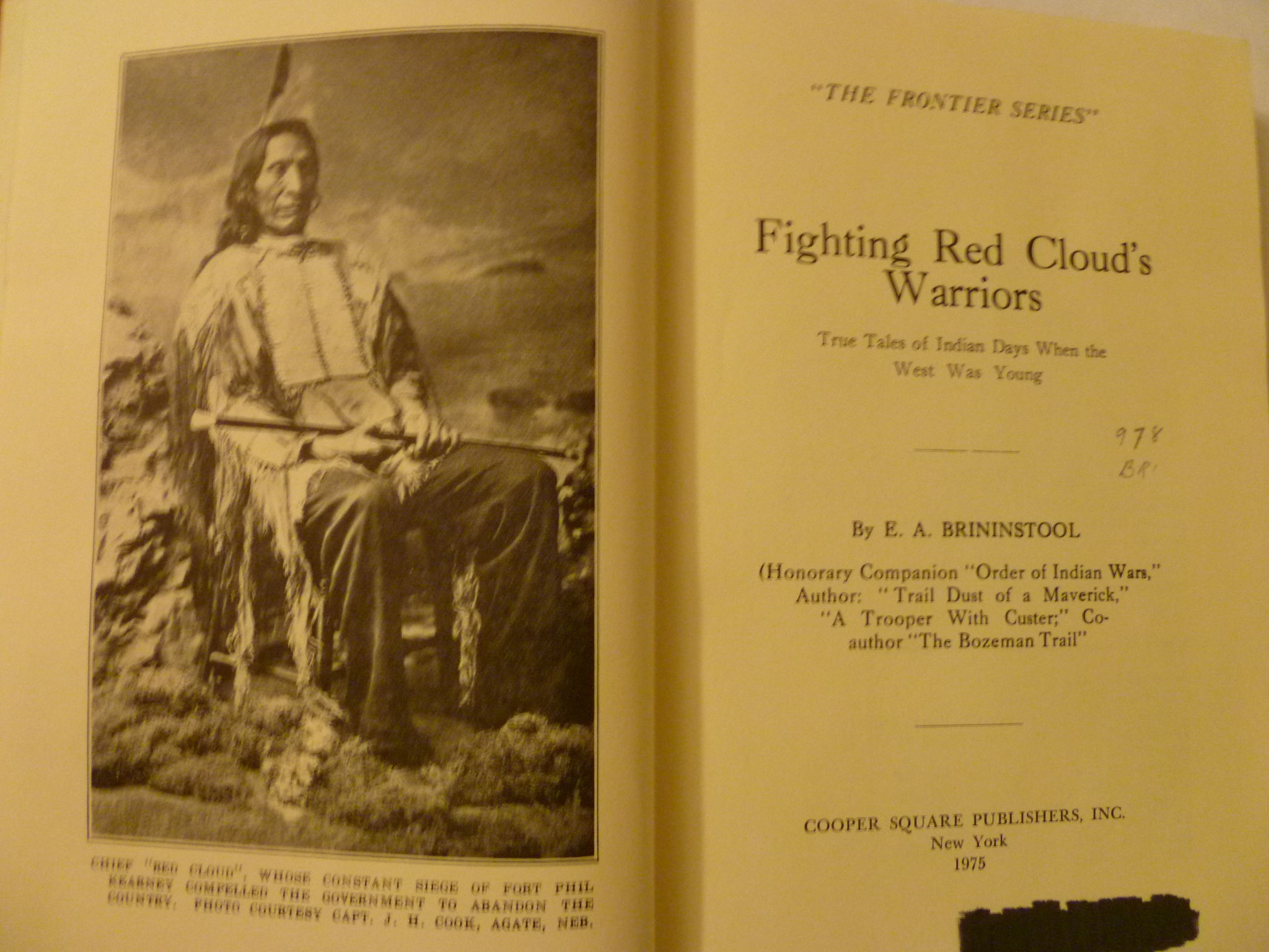Fighting Red Cloud's Warriors by E.A Brinistool - Hardcover - 1975 ...