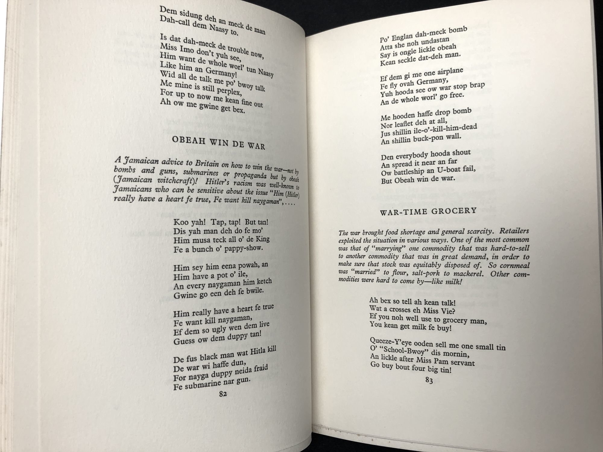 Jamaica Labrish, Dialect Poems -- signed by Bennett and Nettleford by ...