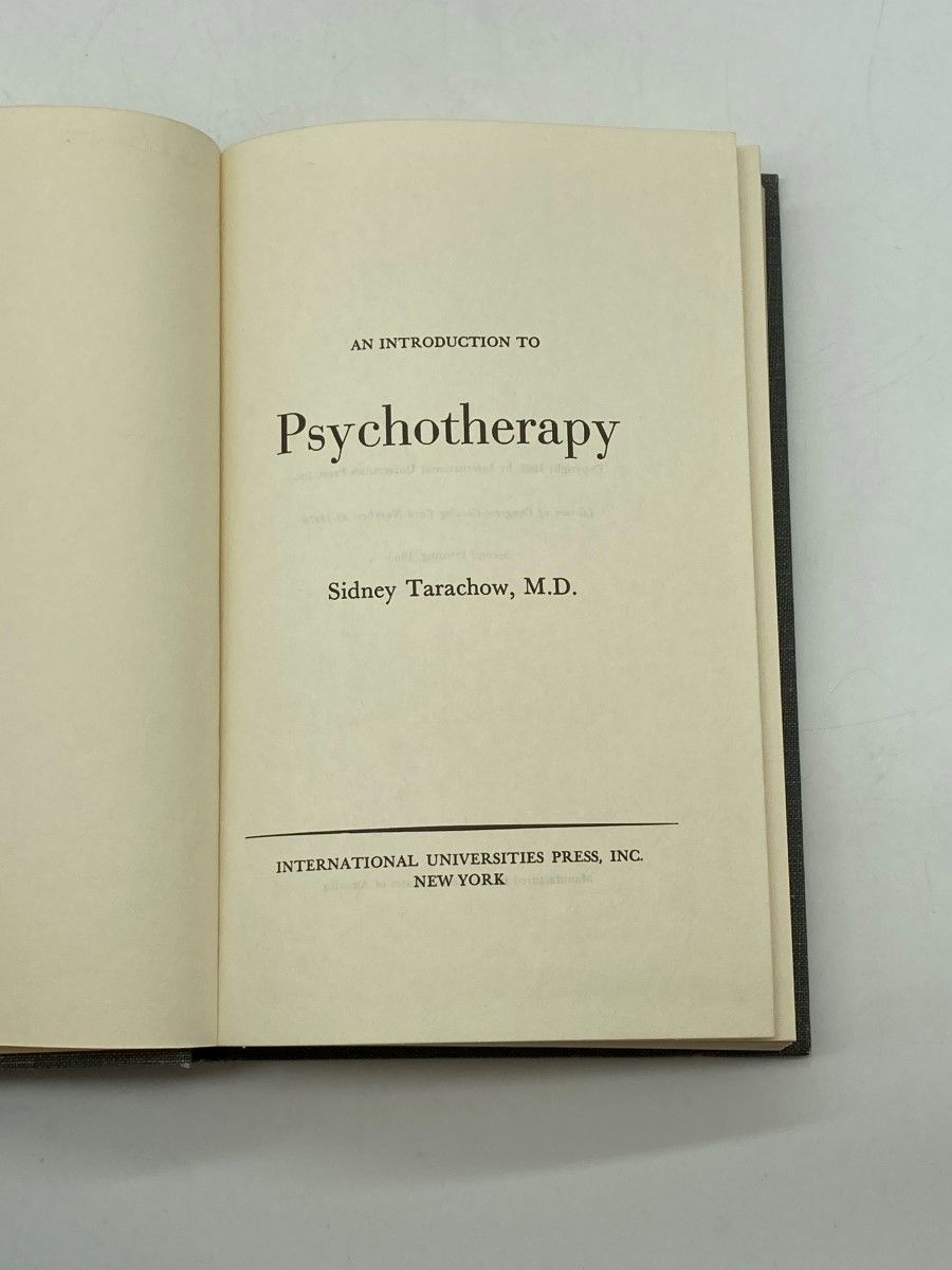 An Introduction to Psychotherapy by Sidney Tarachow | Hardcover | 1963 ...