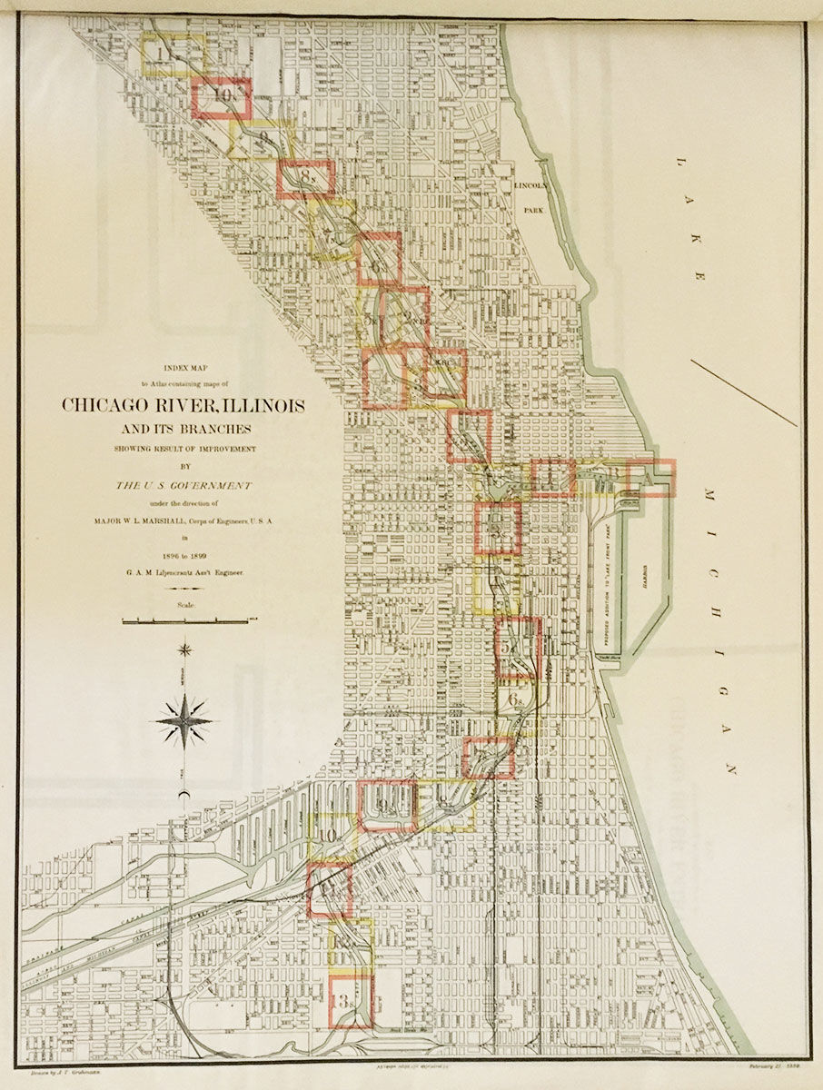Atlas Containing Maps of Chicago River, Illinois and its Branches ...