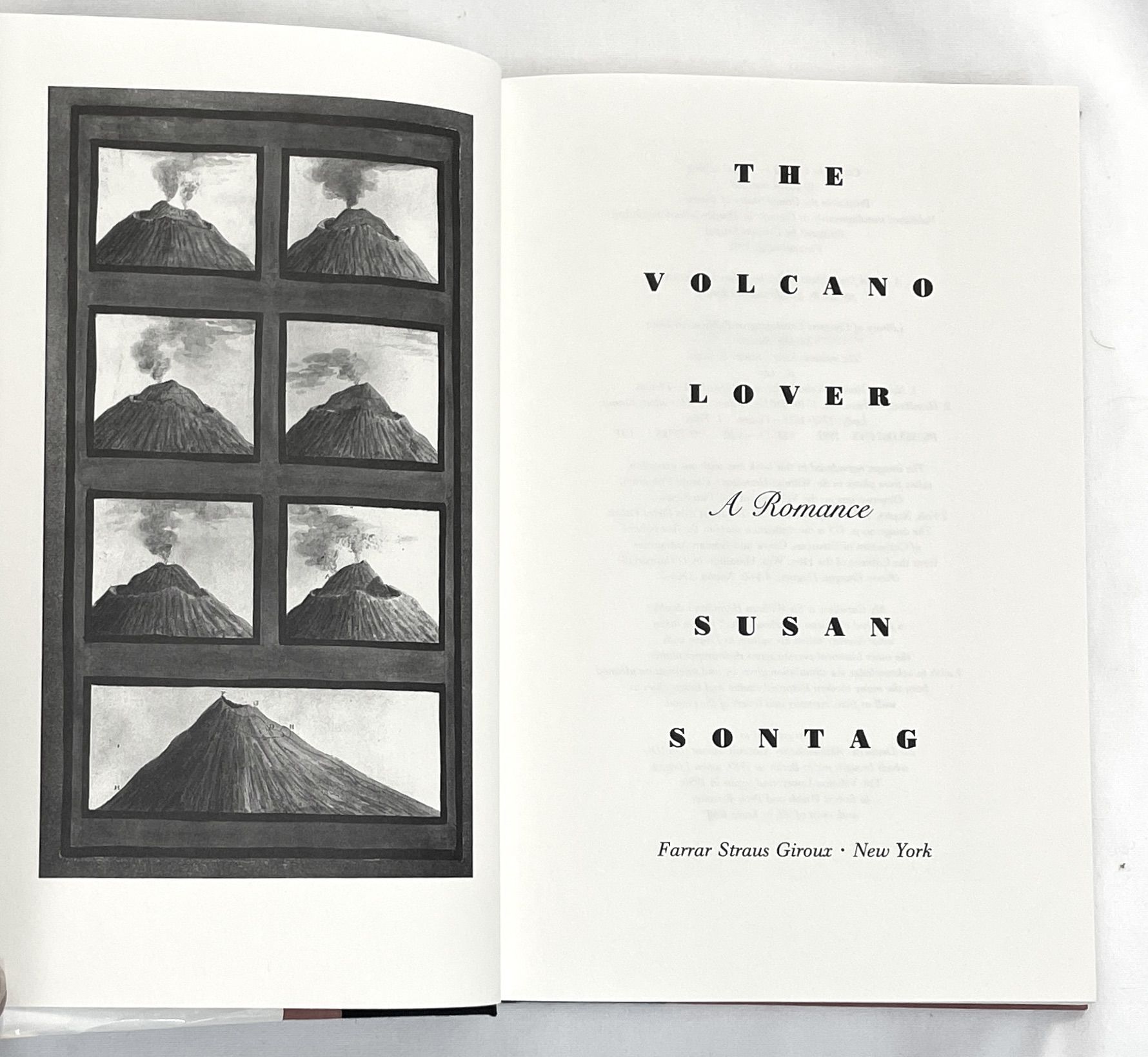 THE VOLCANO LOVER; A Romance by Susan Sontag - Signed First Edition ...