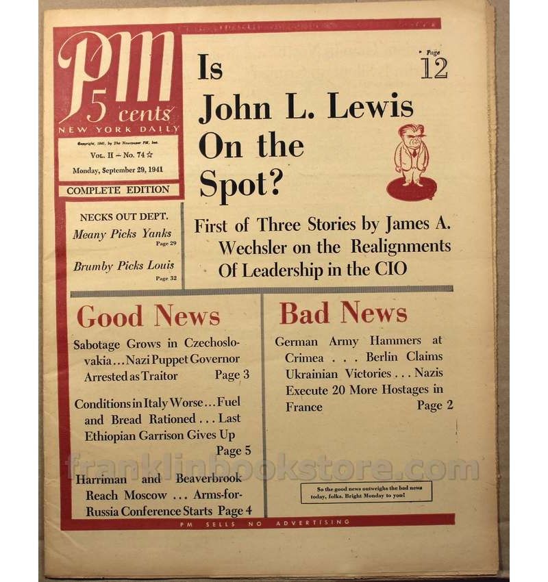 1941 World War II PM Newspaper September 29 1941 Dr. Seuss 1941 | New ...