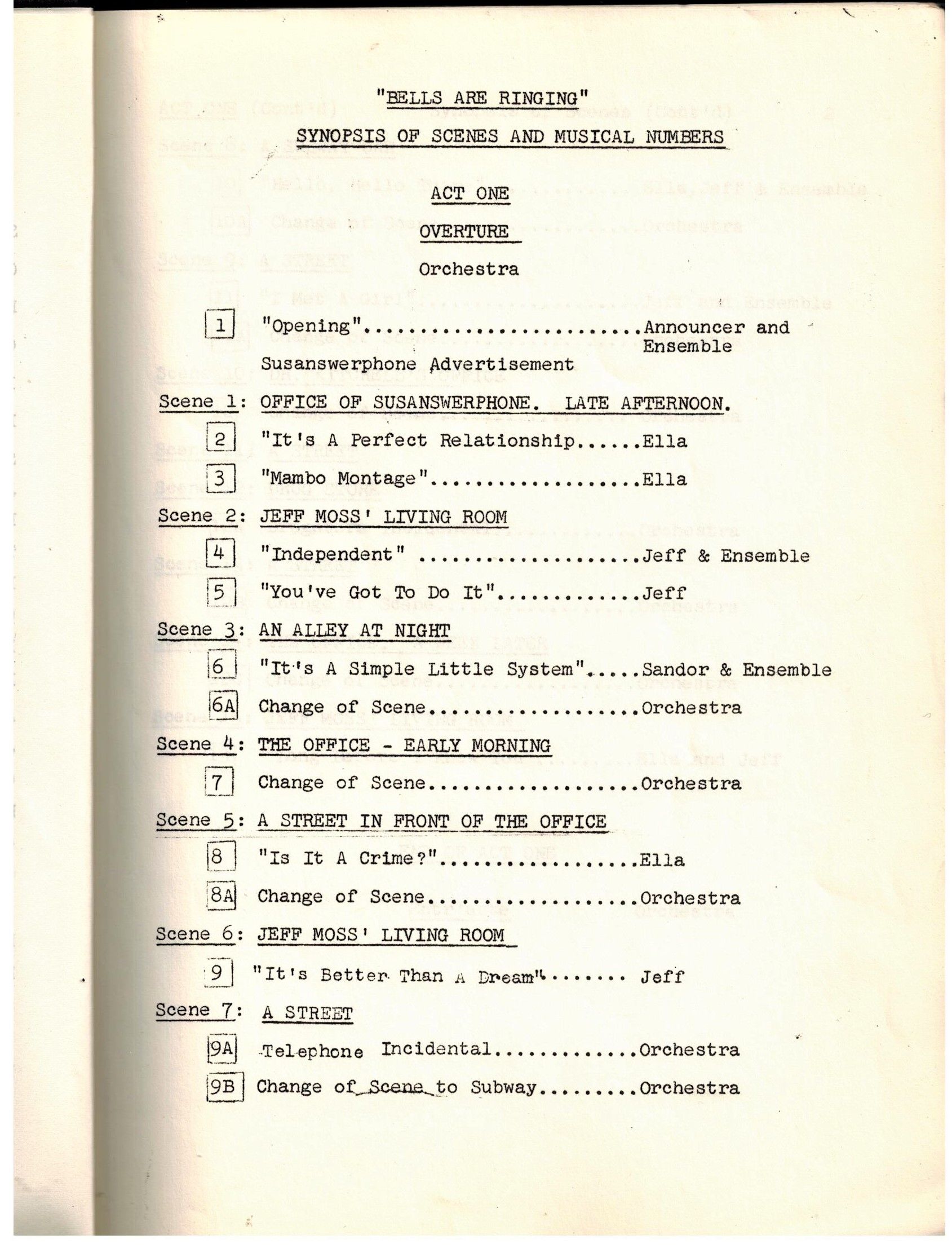 Bells are Ringing - (Original script for the 1956 Broadway musical) by ...