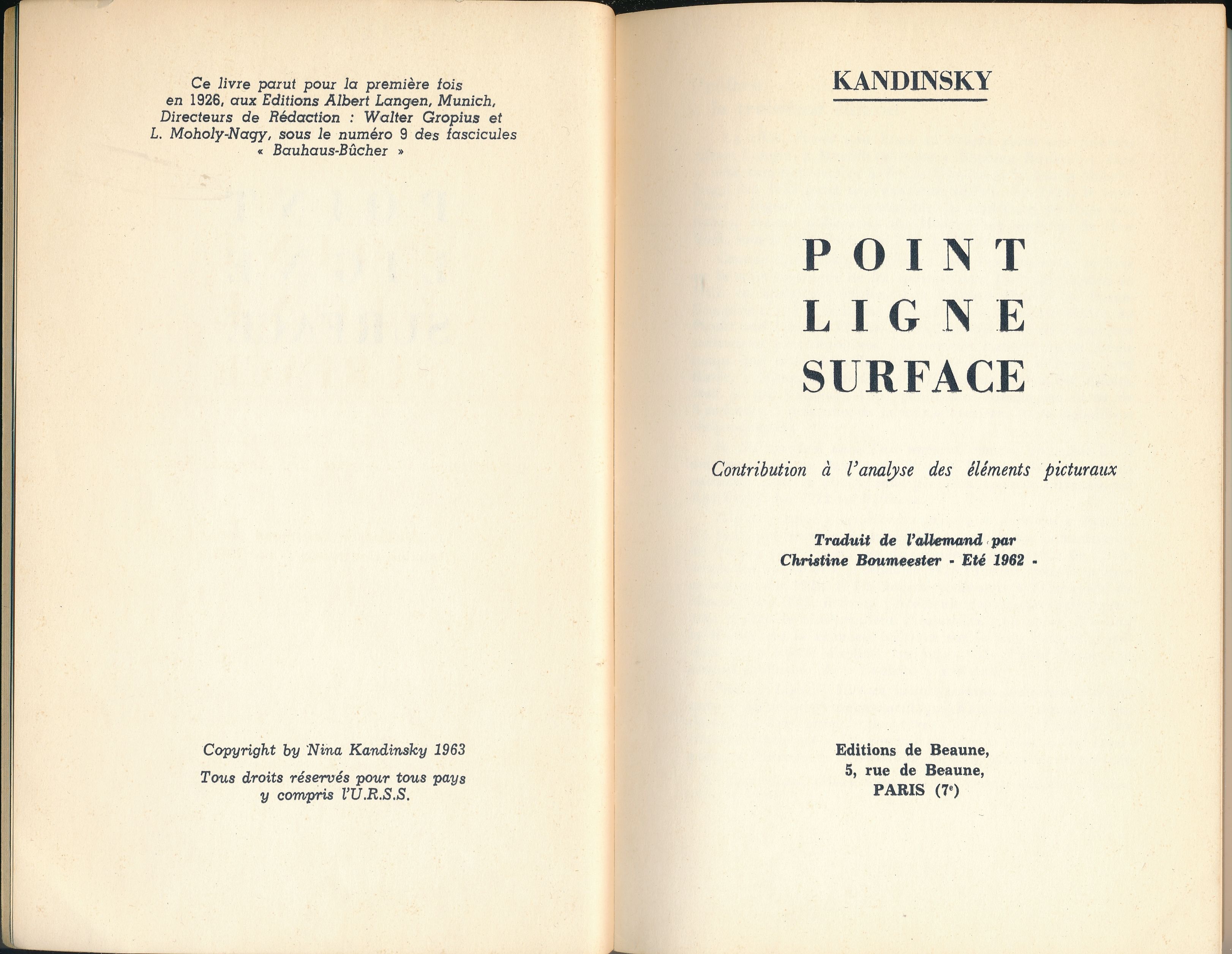 BIBLIO | Point - Ligne Surface by Wassily Kandinsky | | 1963