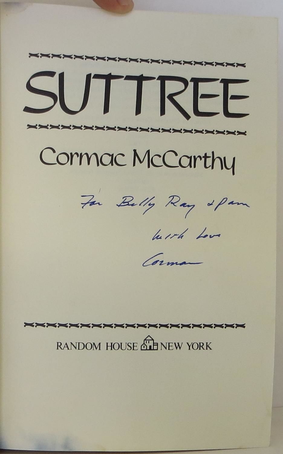 Suttree by McCarthy, Cormac | Hardcover | 1979 | Random House | Biblio