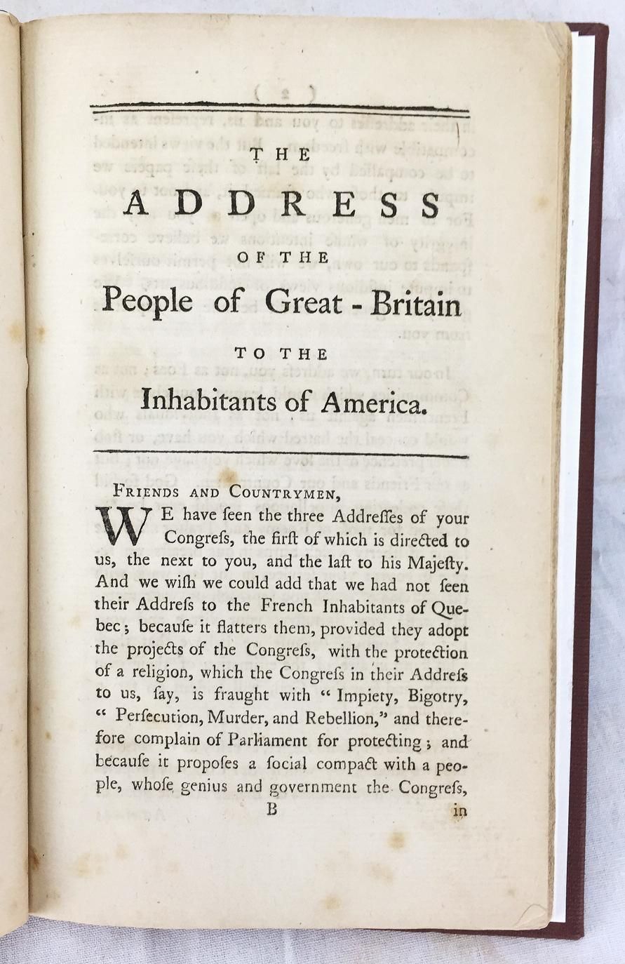 The Address of the People of Great-Britain to the Inhabitants of ...