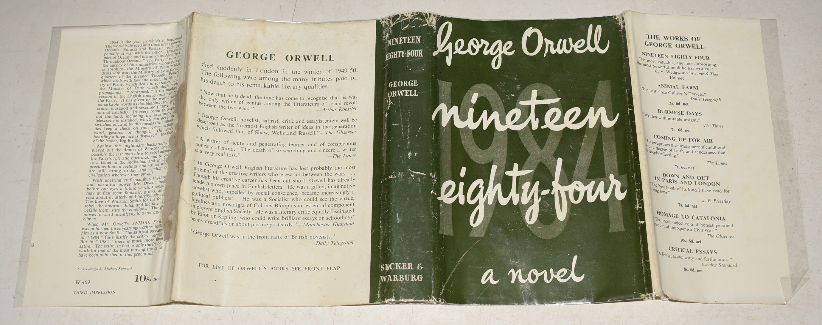 Nineteen Eighty-Four. A Novel. IN DUSTWRAPPERS by ORWELL, GEORGE ...