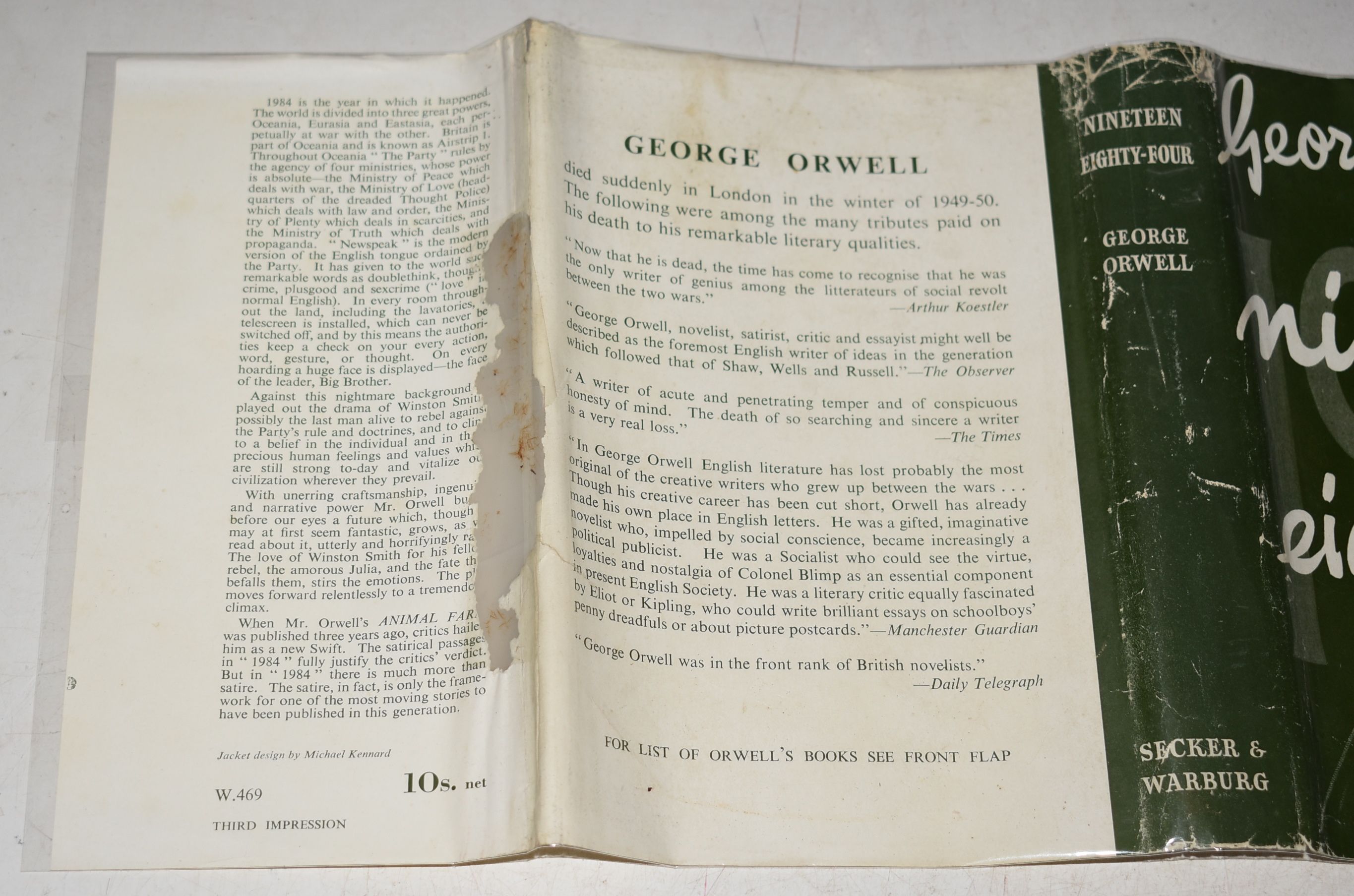Nineteen Eighty-Four. A Novel. IN DUSTWRAPPERS by ORWELL, GEORGE ...