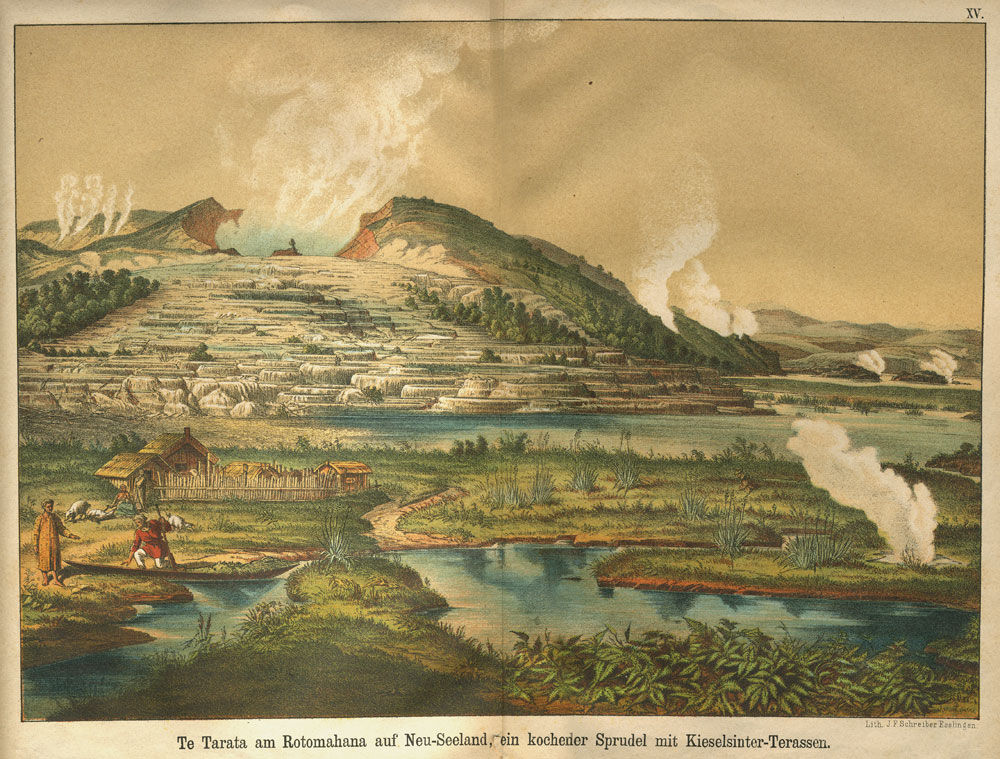 BIBLIO | Te Tarata am Rotomahana auf Neu-Seeland, ein kochender Sprudel ...
