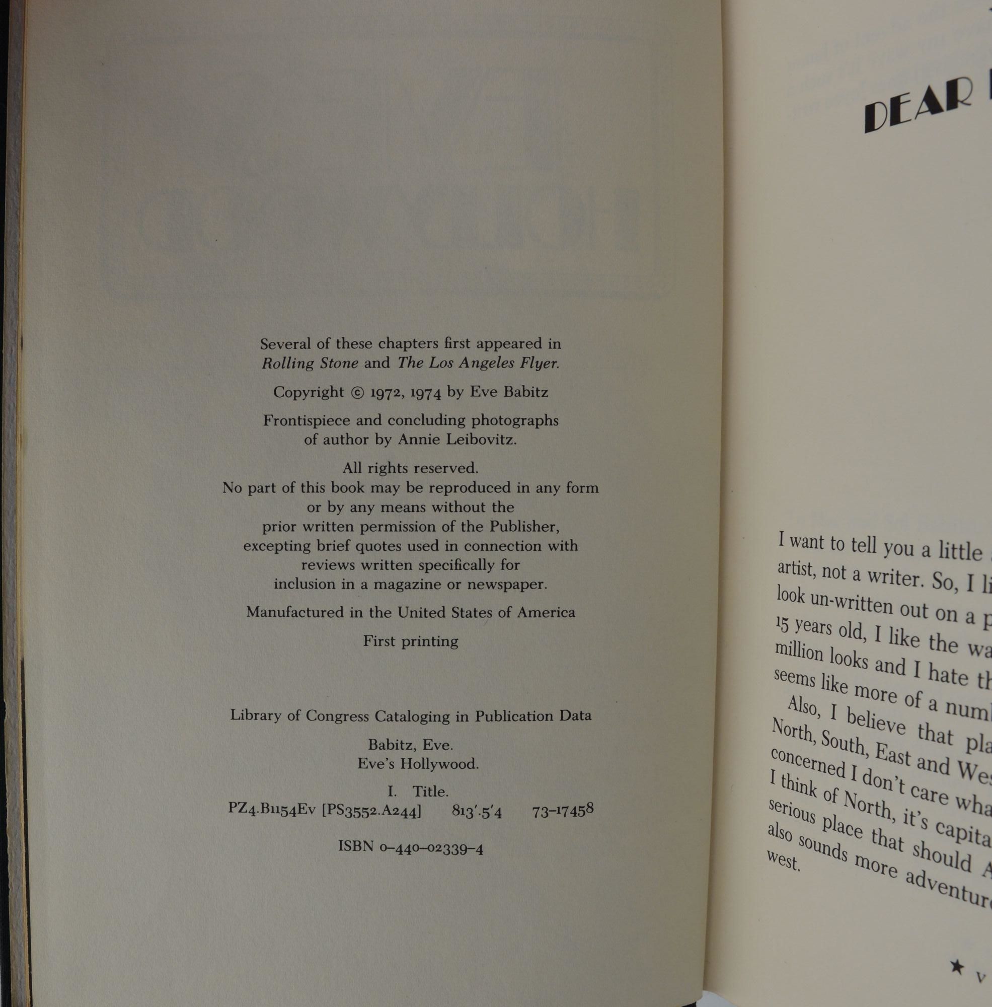 Eve's Hollywood by Eve Babitz - Signed First Edition - 1974 - from ...