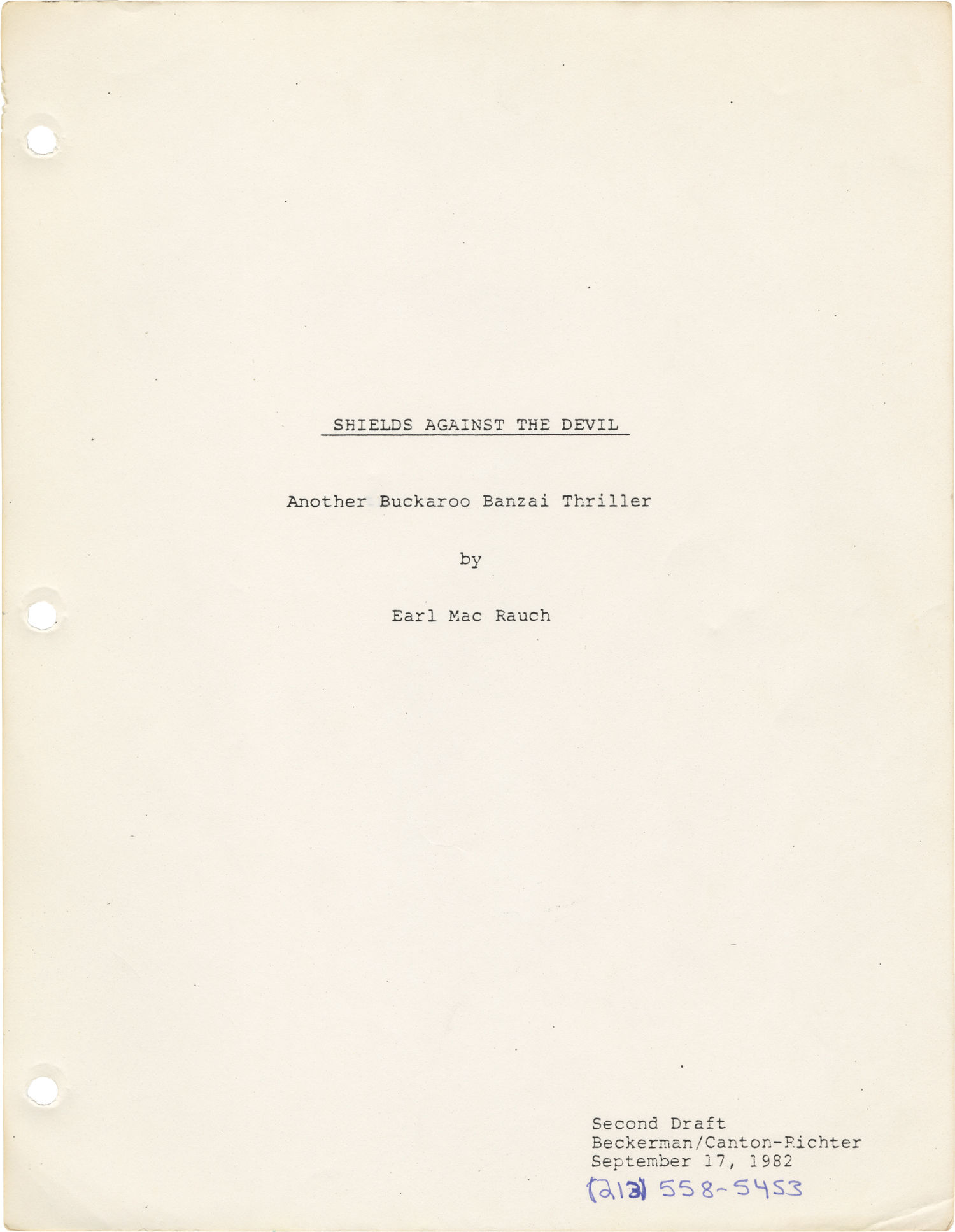 The Adventures of Buckaroo Banzai Across the 8th Dimension [Shields ...