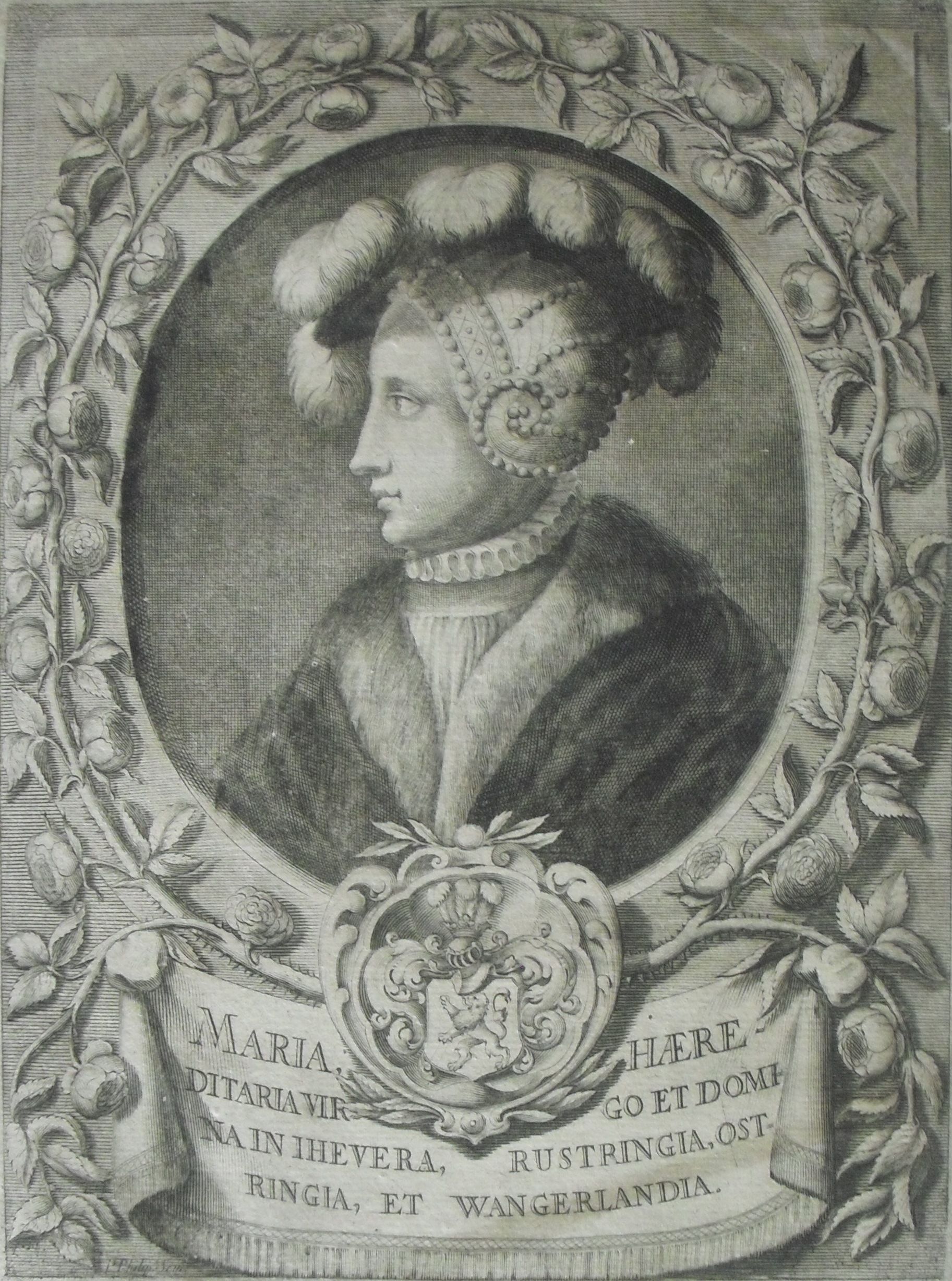 Engraved Portrait of 'Maria Haereditariavirgo et Domina in Ihevra ...