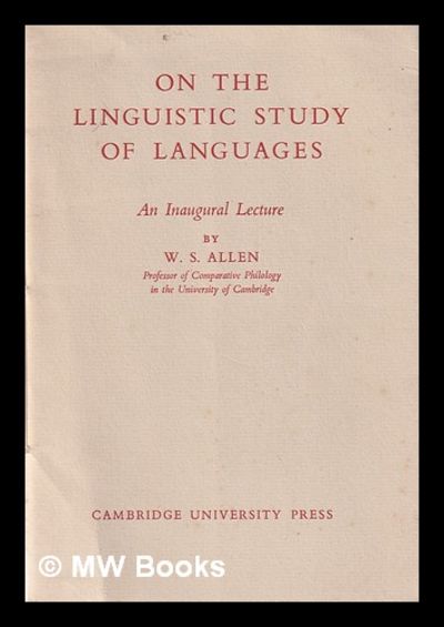 BIBLIO | On The Linguistic Study of Languages An Inaugural Lecture by ...