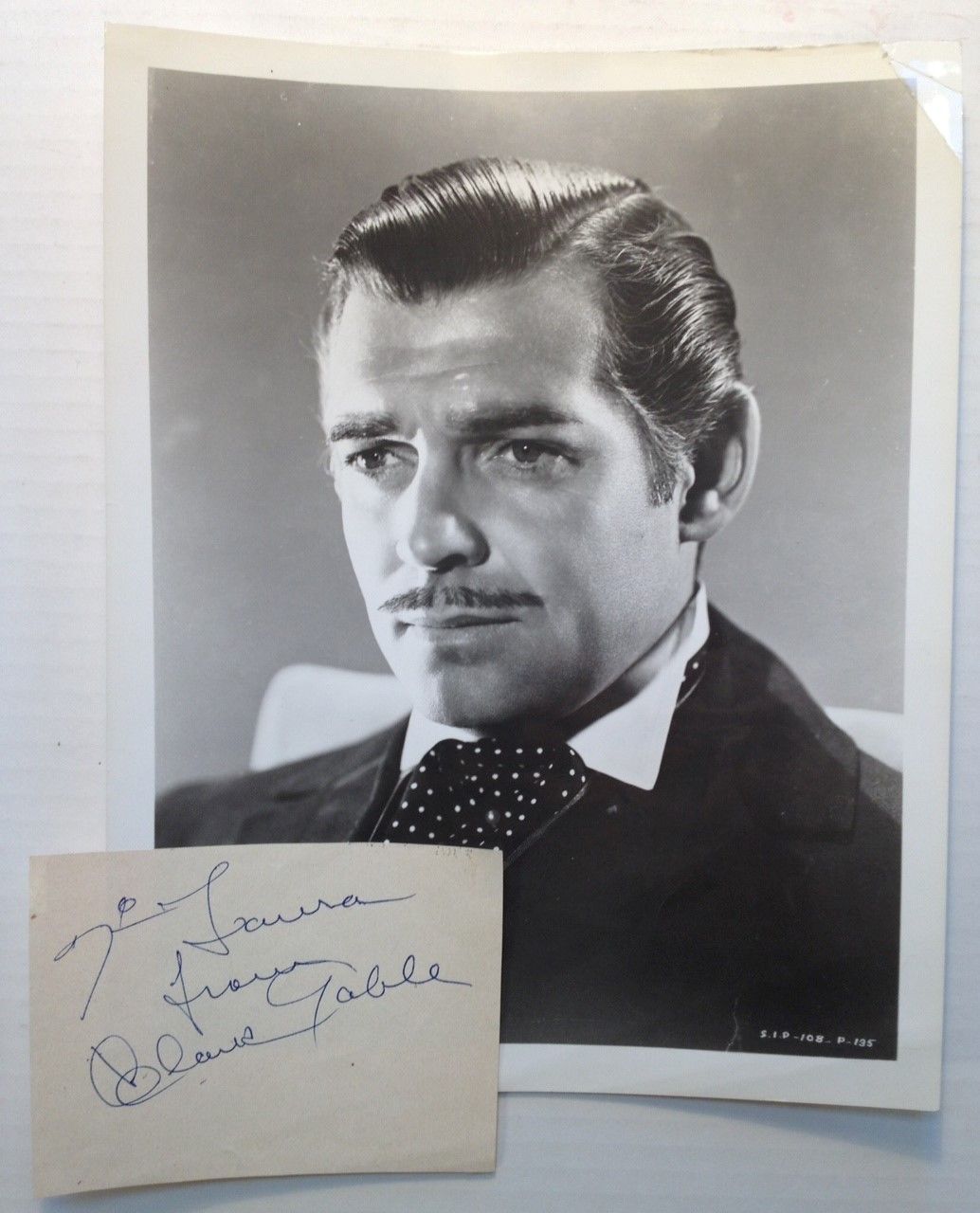 Autographed Note Signed with a Photograph by GABLE, Clark (1901 - 1960 ...