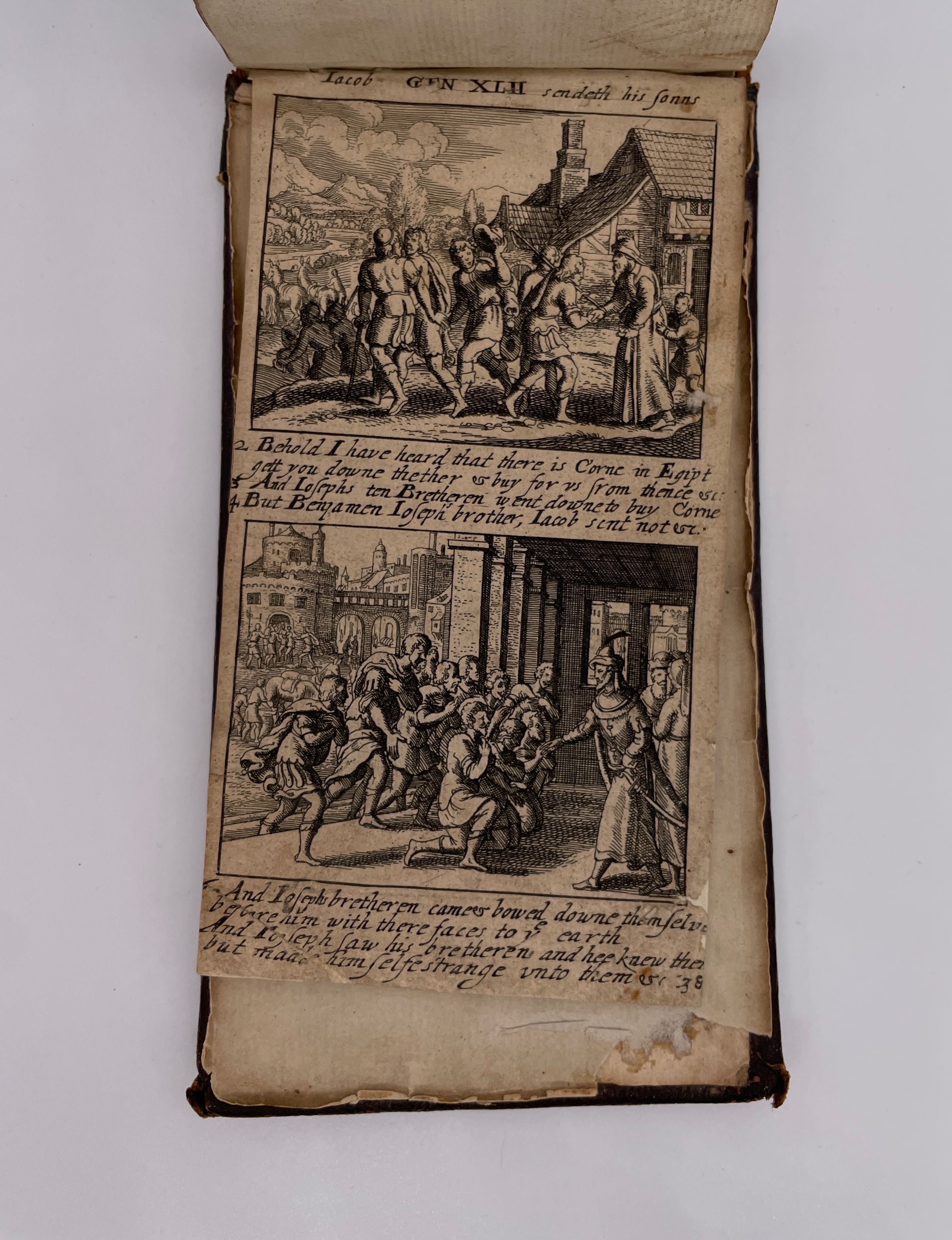 Set of C17 Biblical engravings gathered into a single volume in the ...