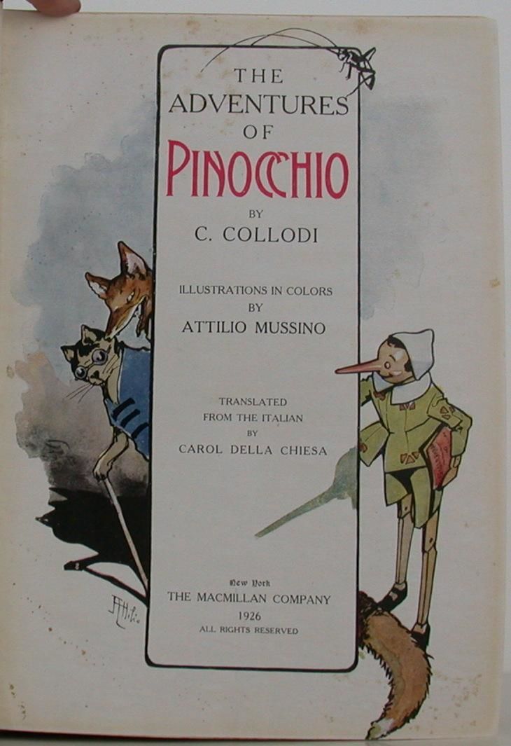 The Adventures of Pinocchio by Collodi, Carlo | Hardcover | 1926 ...