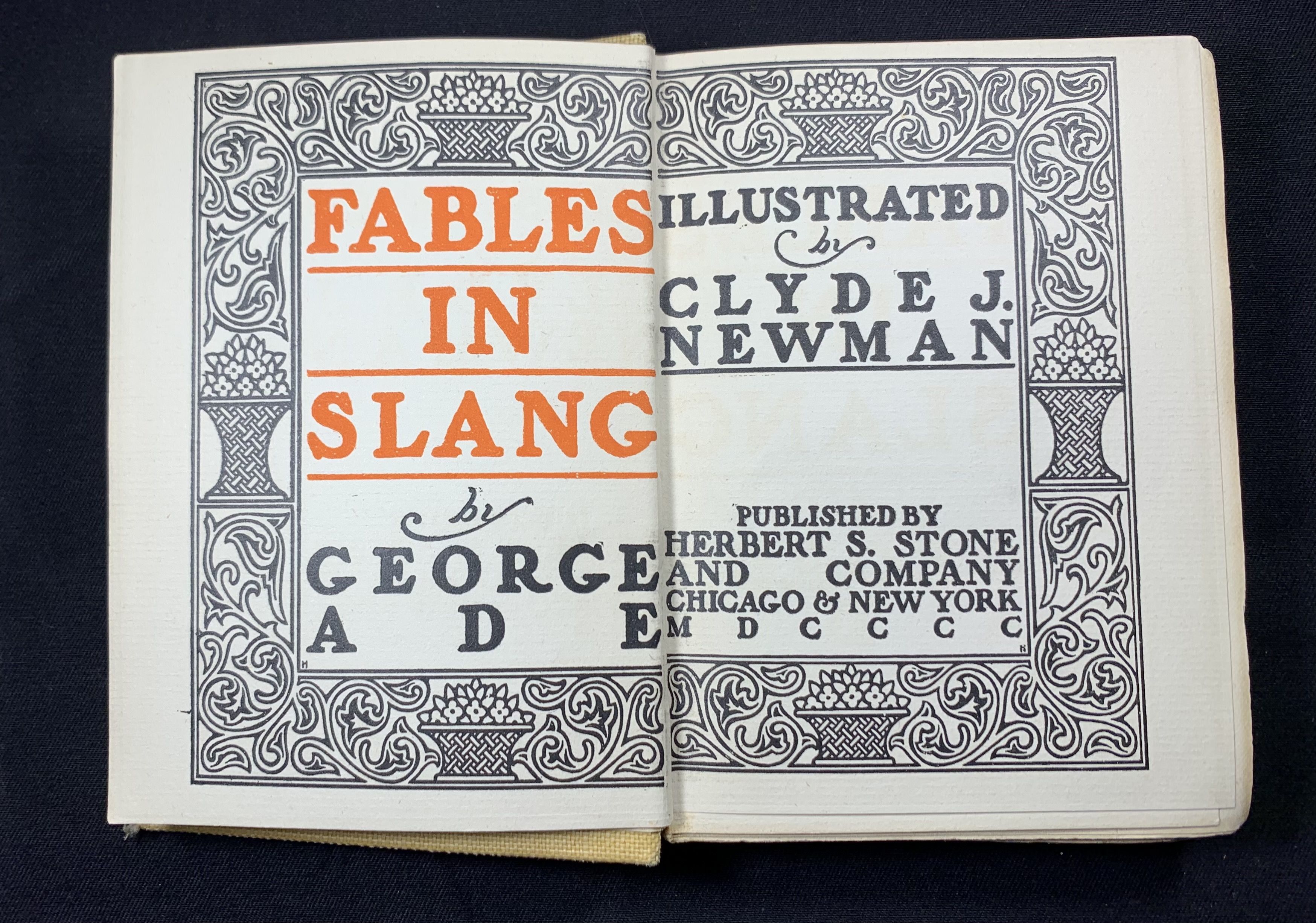 Fables in Slang. by GEORGE ADE (Signed) | Original decorated cloth ...