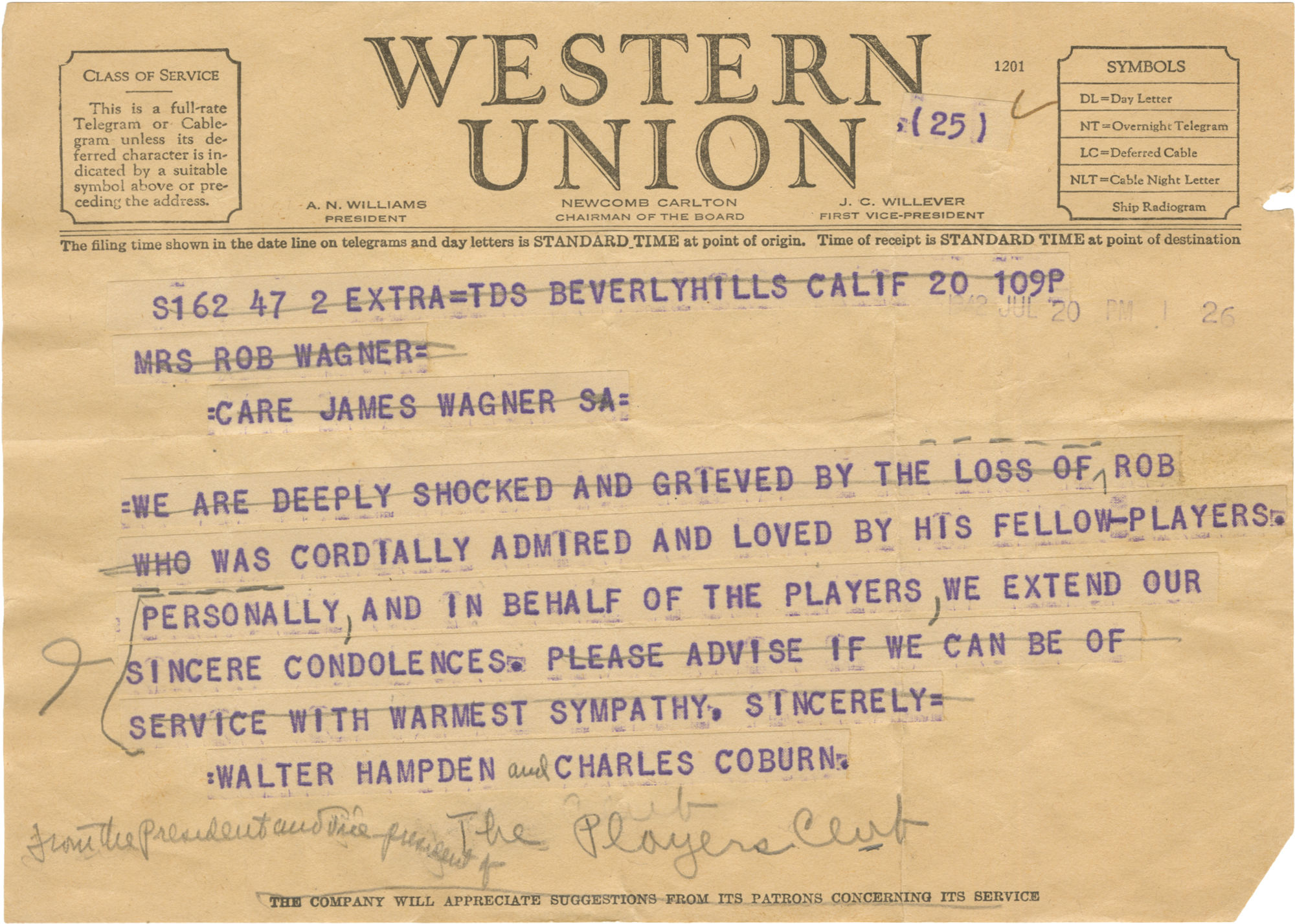 Archive of original letters and telegrams to publisher and progressive ...