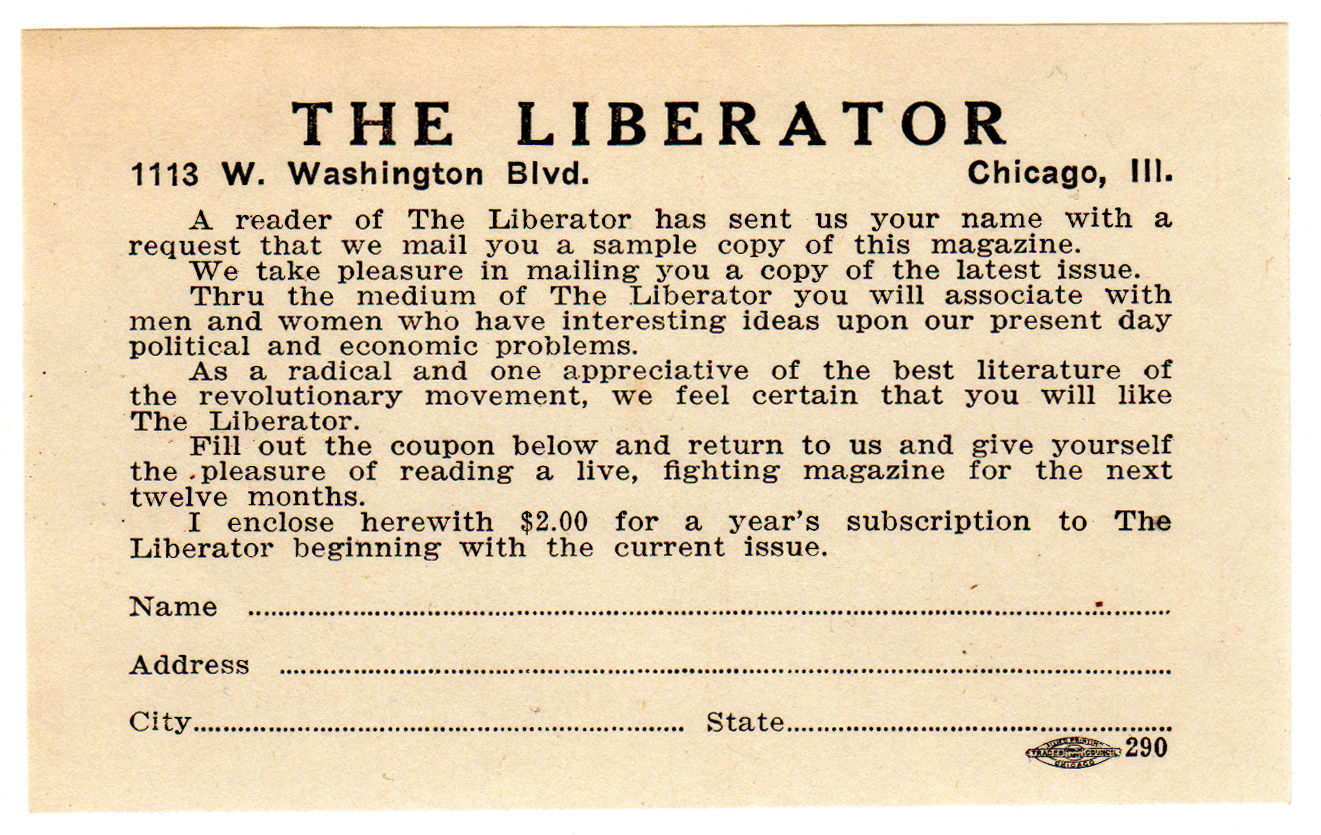 The Liberator Magazine / August, 1924 / Cover by Peter Alma by Robert ...