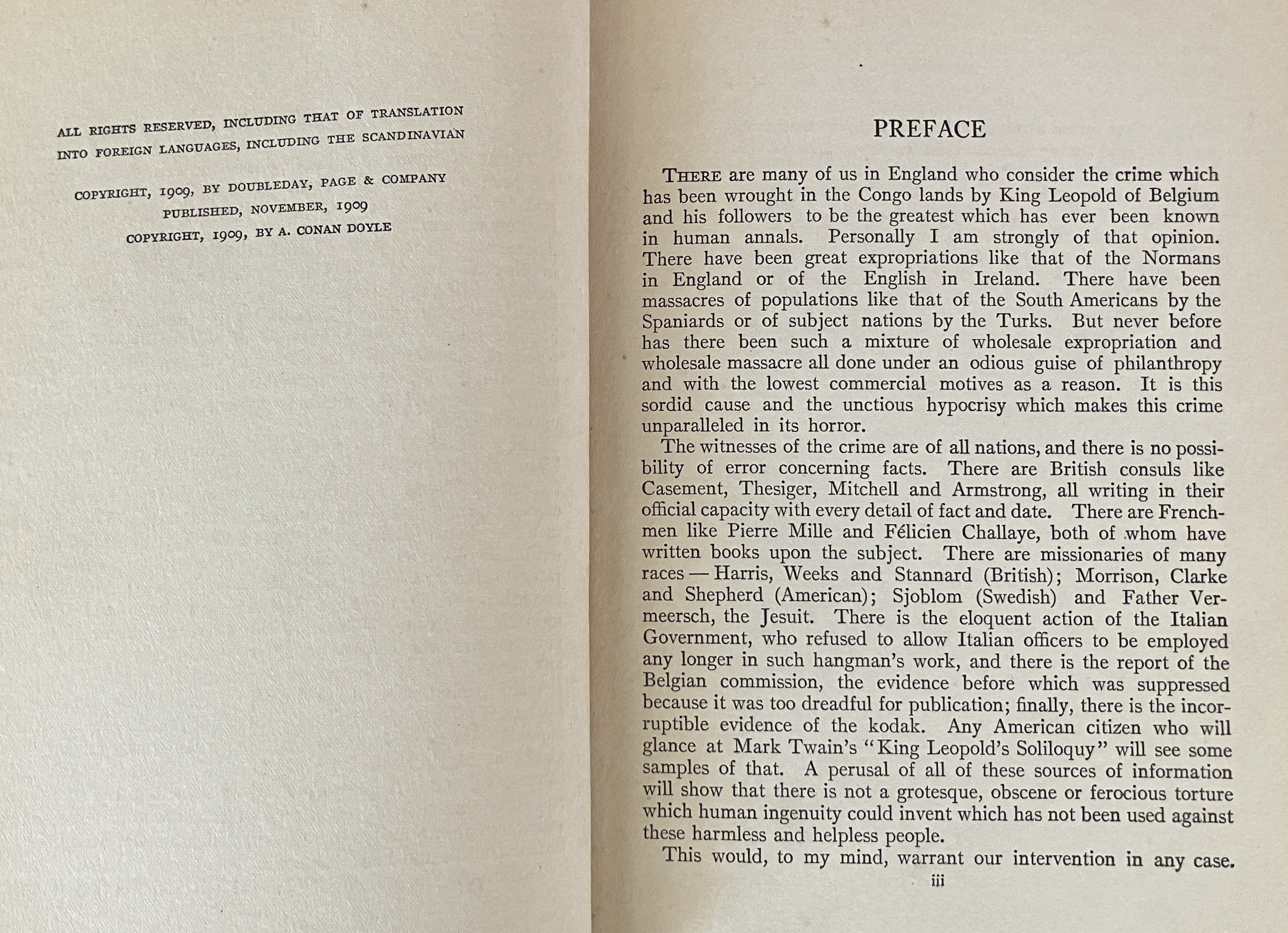 The Crime of the Congo by Doyle, Arthur Conan | 1909 | Doubleday, Page ...