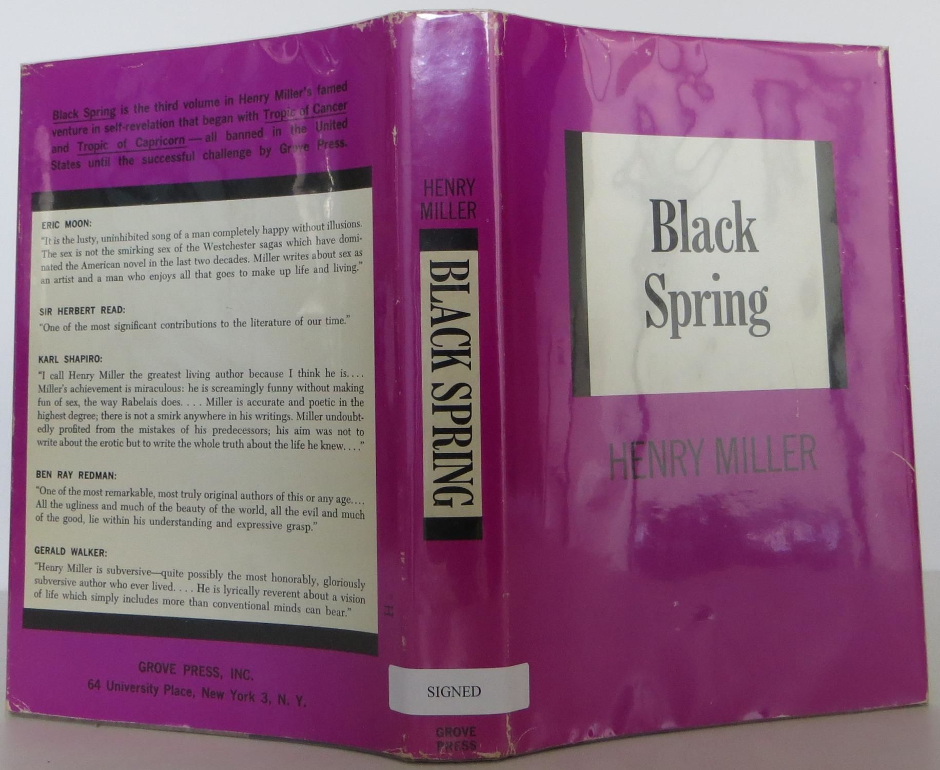 Black Spring by Henry Miller - Signed First Edition - 1963 - from ...