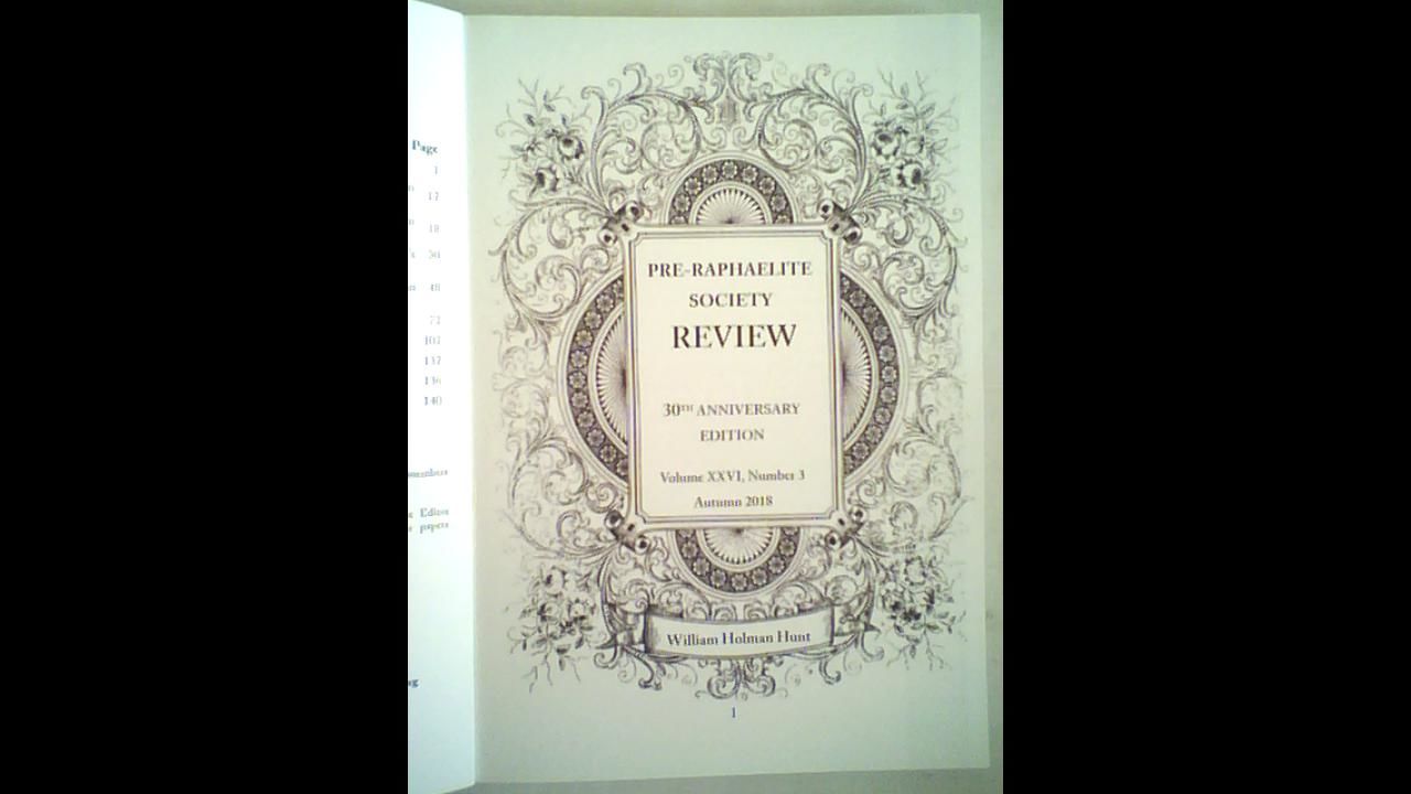 THE REVIEW OF THE PRS (PRE-RAPHAELITE SOCIETY) Vol XXVI, No 3, Autumn ...