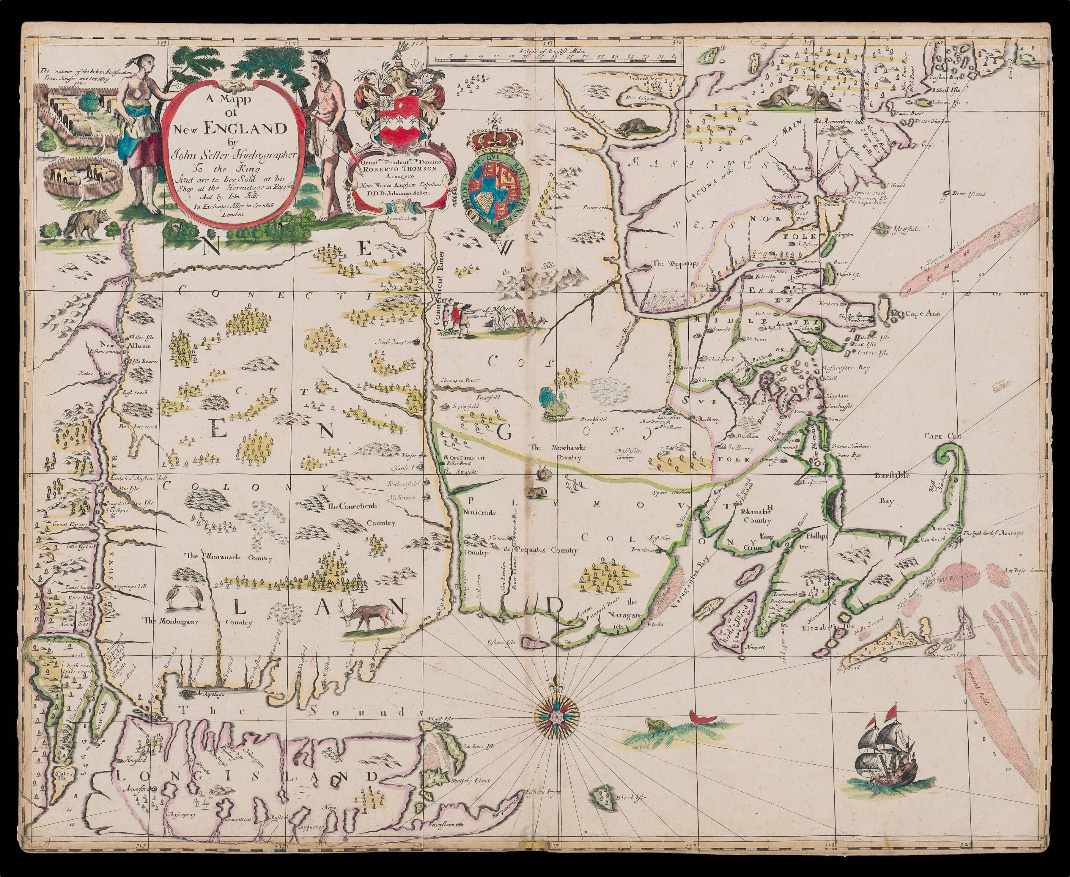 A Mapp of New England by SELLER, John | [1676]. | Biblio