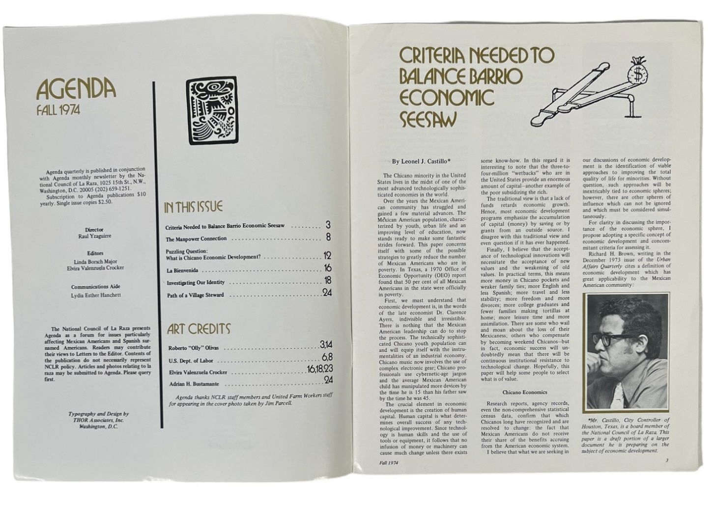 Fall 1974 Issue of Agenda Magazine: Human Capital Assets by Chicano ...