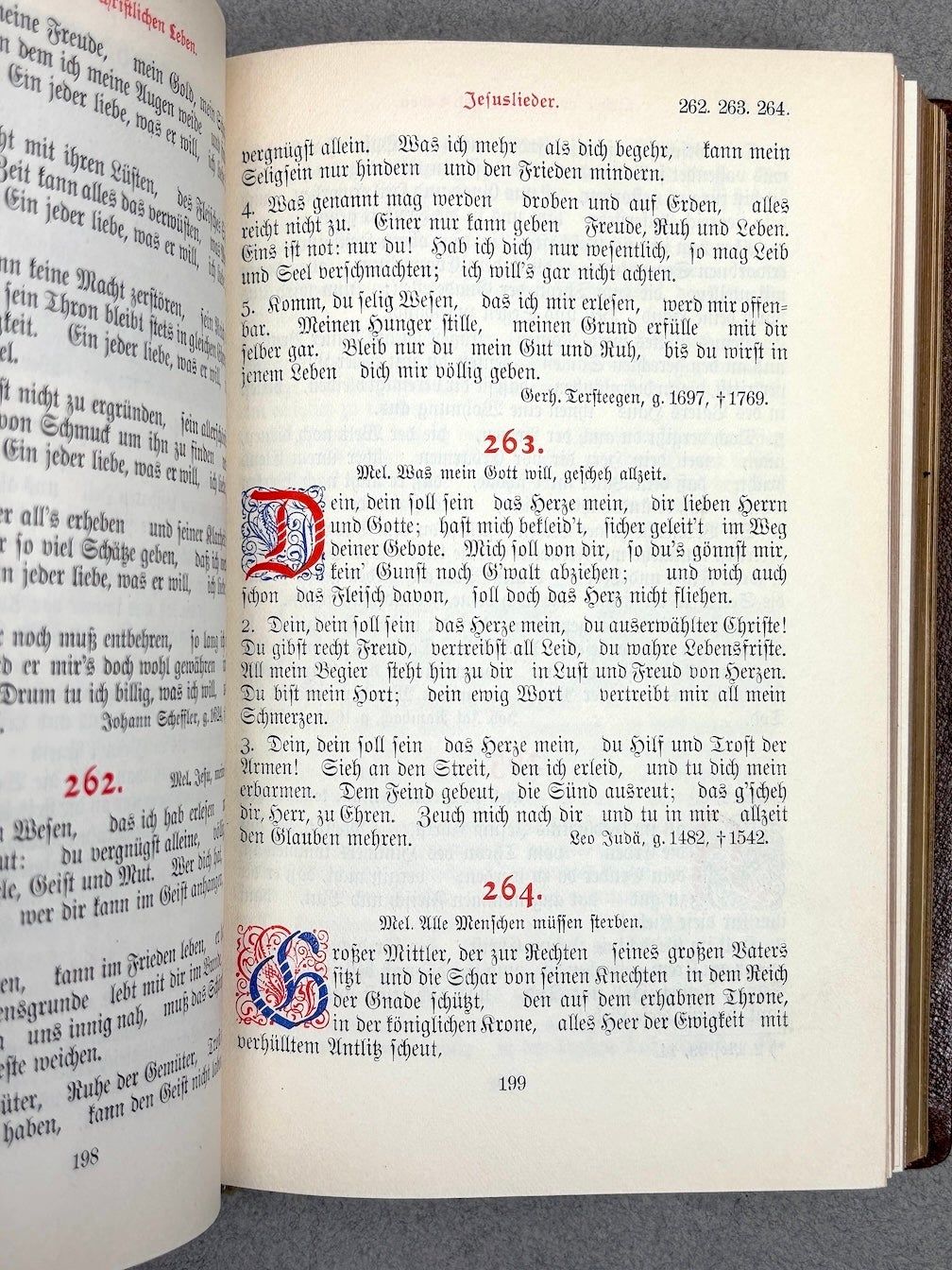 1913 German Evangelical-Lutheran hymn book in handsome leather binding ...