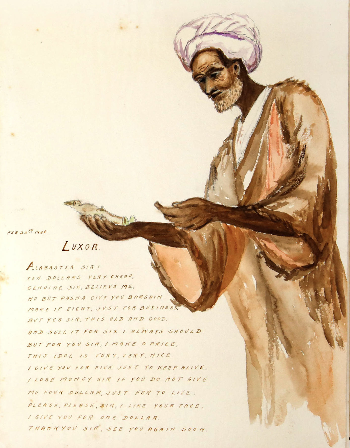 Sketches on the Nile: An Album of 43 Original Watercolors and Doggerel ...