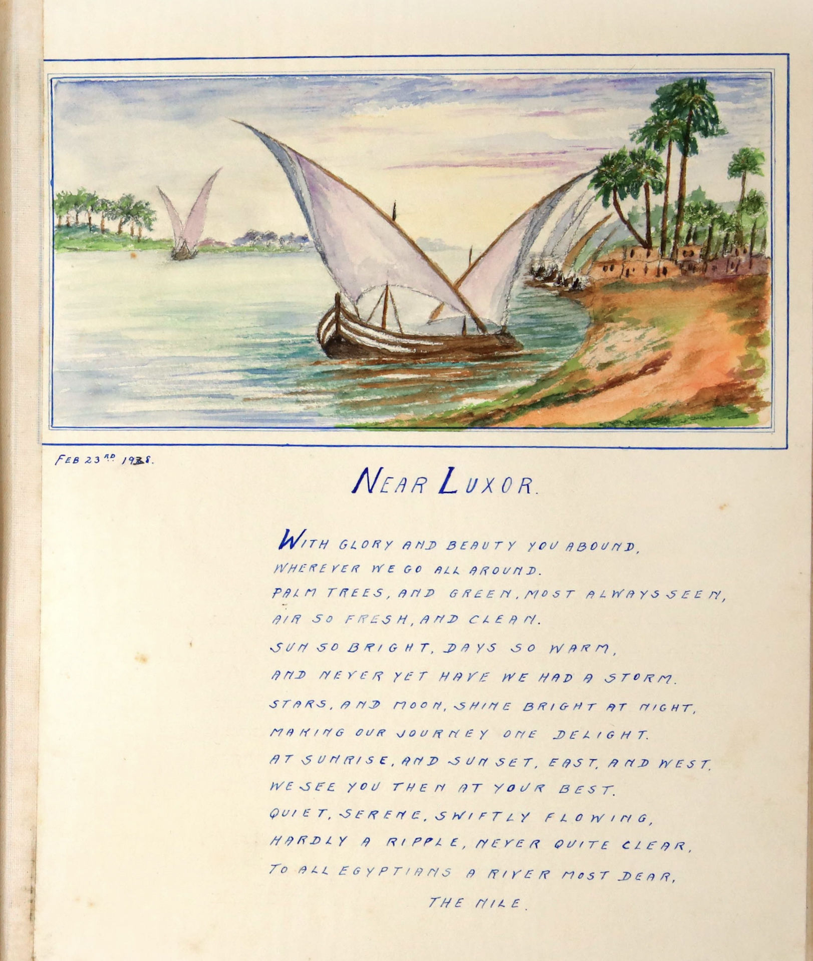 Sketches on the Nile: An Album of 43 Original Watercolors and Doggerel ...