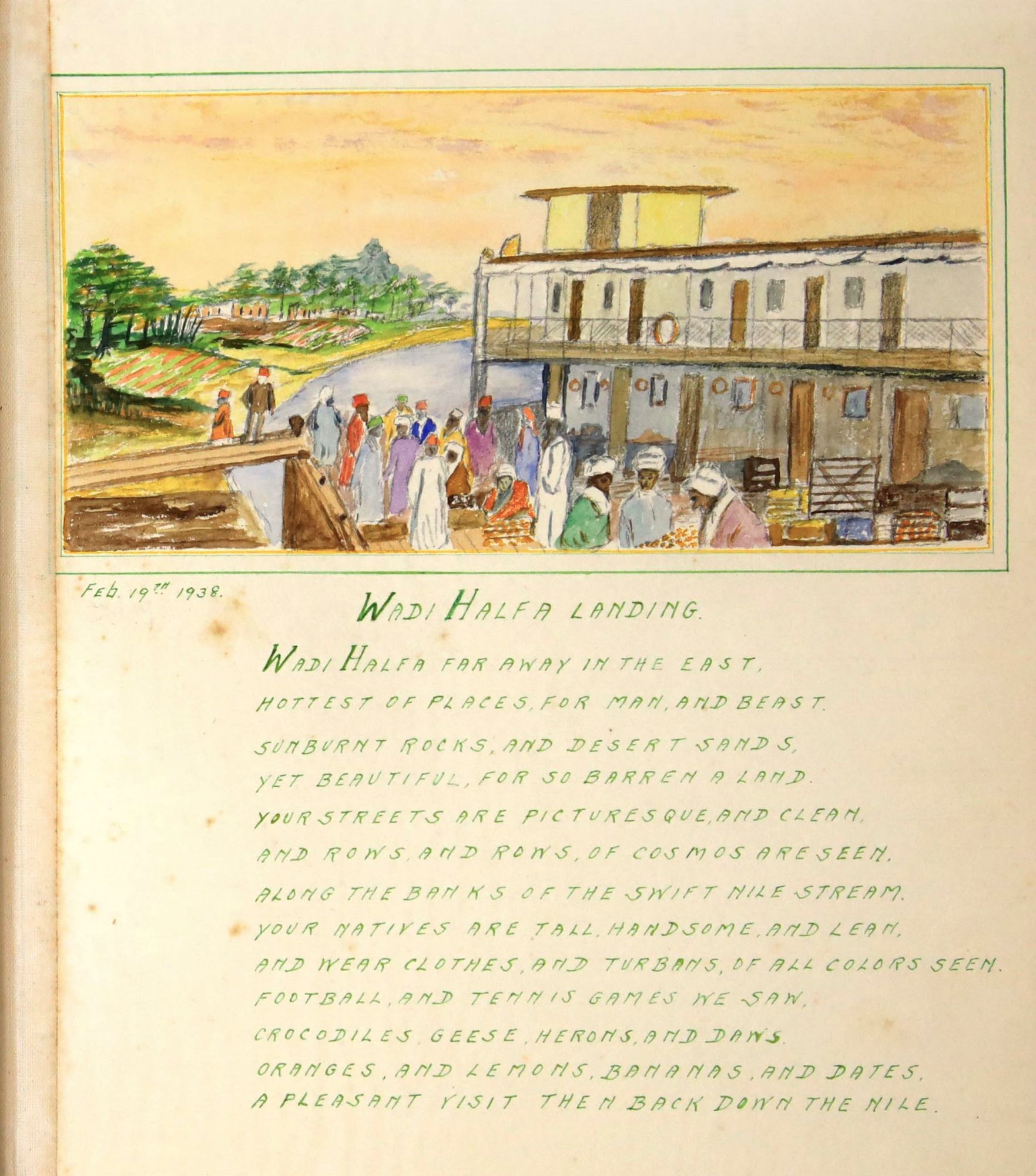 Sketches on the Nile: An Album of 43 Original Watercolors and Doggerel ...